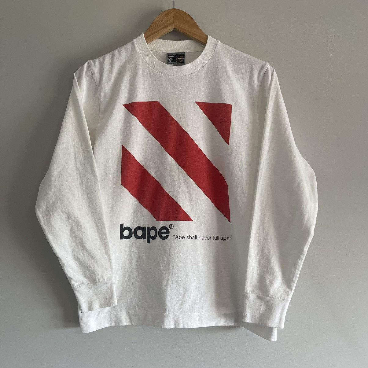 Bape OG Bape Strip ASNKA Ape Shall Never Kill Ape Long Sleeve | Grailed