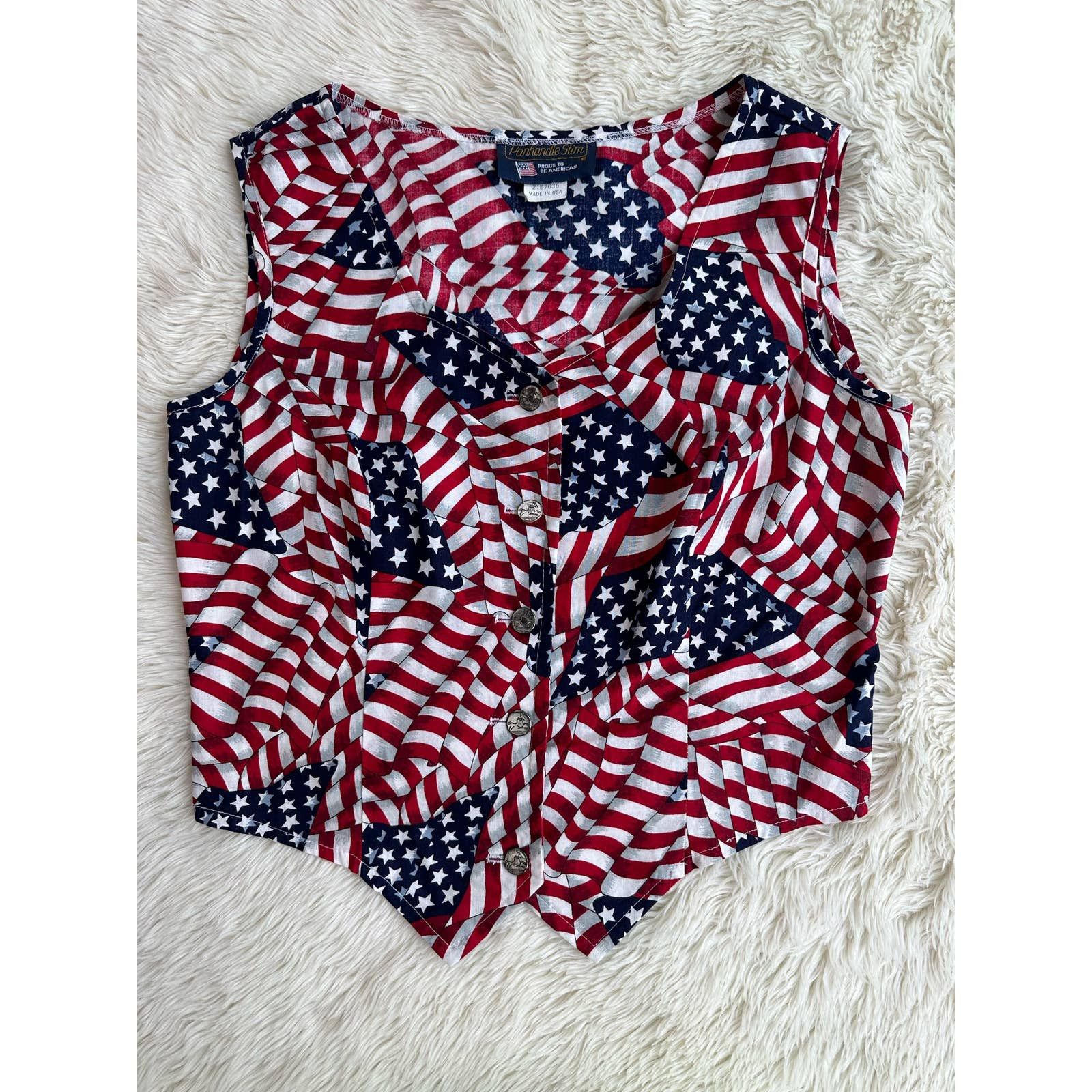 Panhandle Slim Vintage Western Panhandle Slim American Flag Vest | Grailed