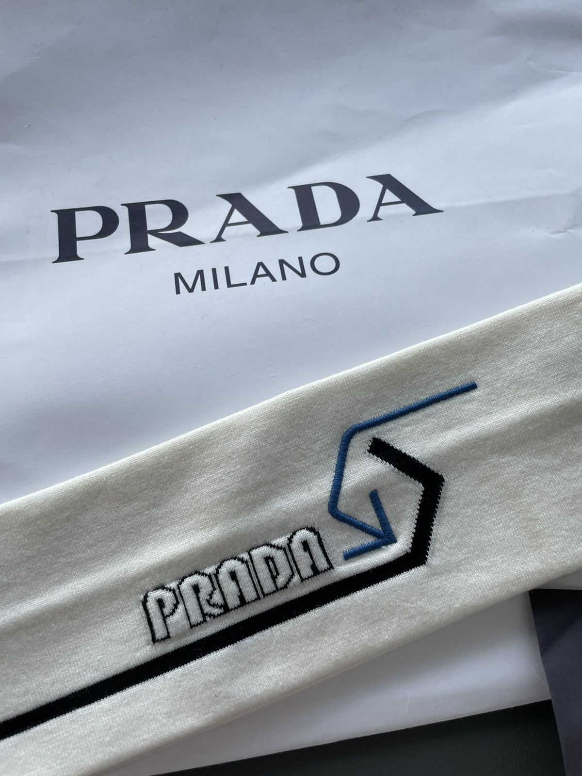 Prada Rare Extremely Limited Edition Runway Prada Logo Head Band | Grailed
