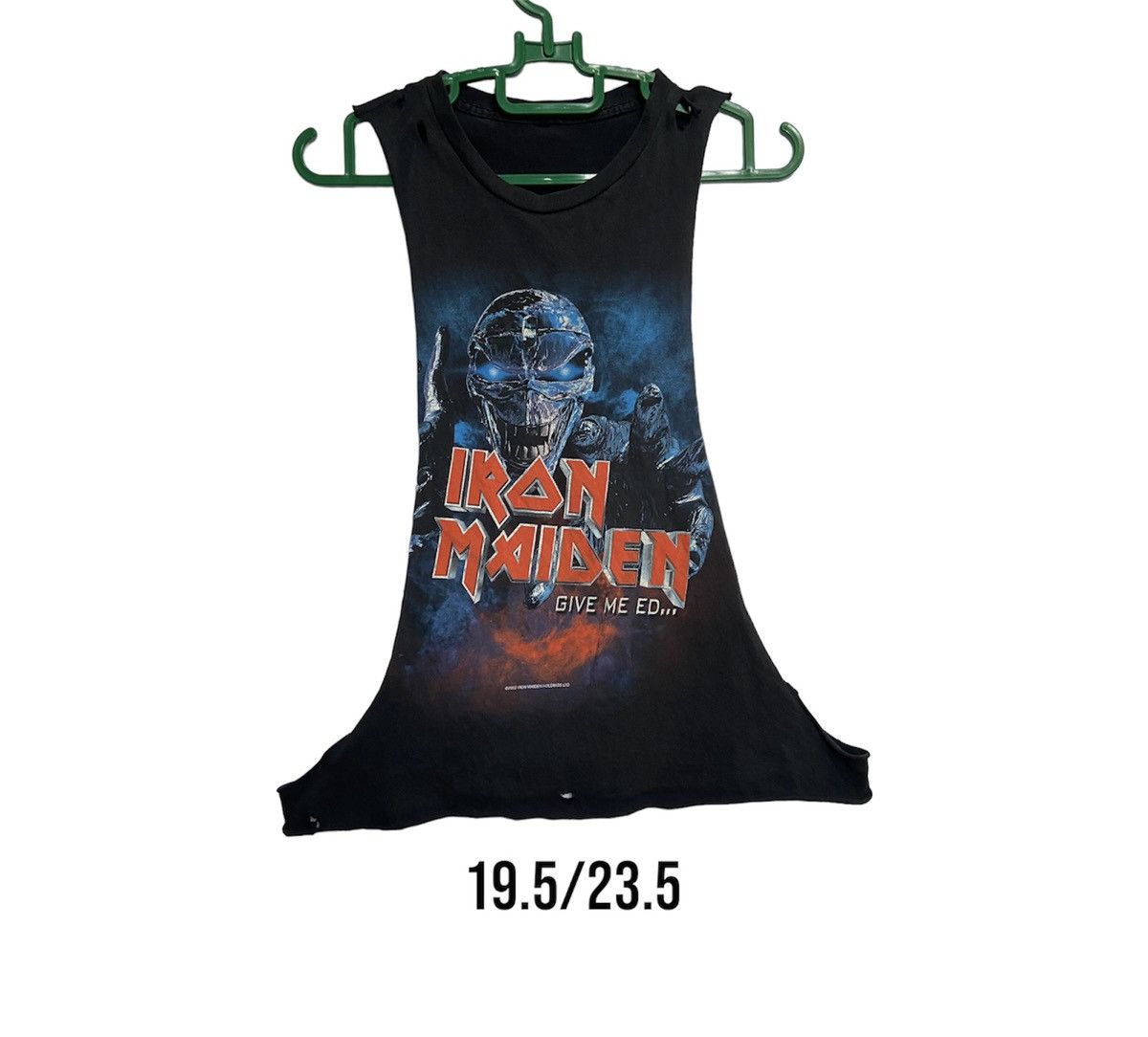 Very Rare DISTRESSED VINTAGE IRON MAIDEN GIVE ME ED ROCK SHIRT 2003 | Grailed