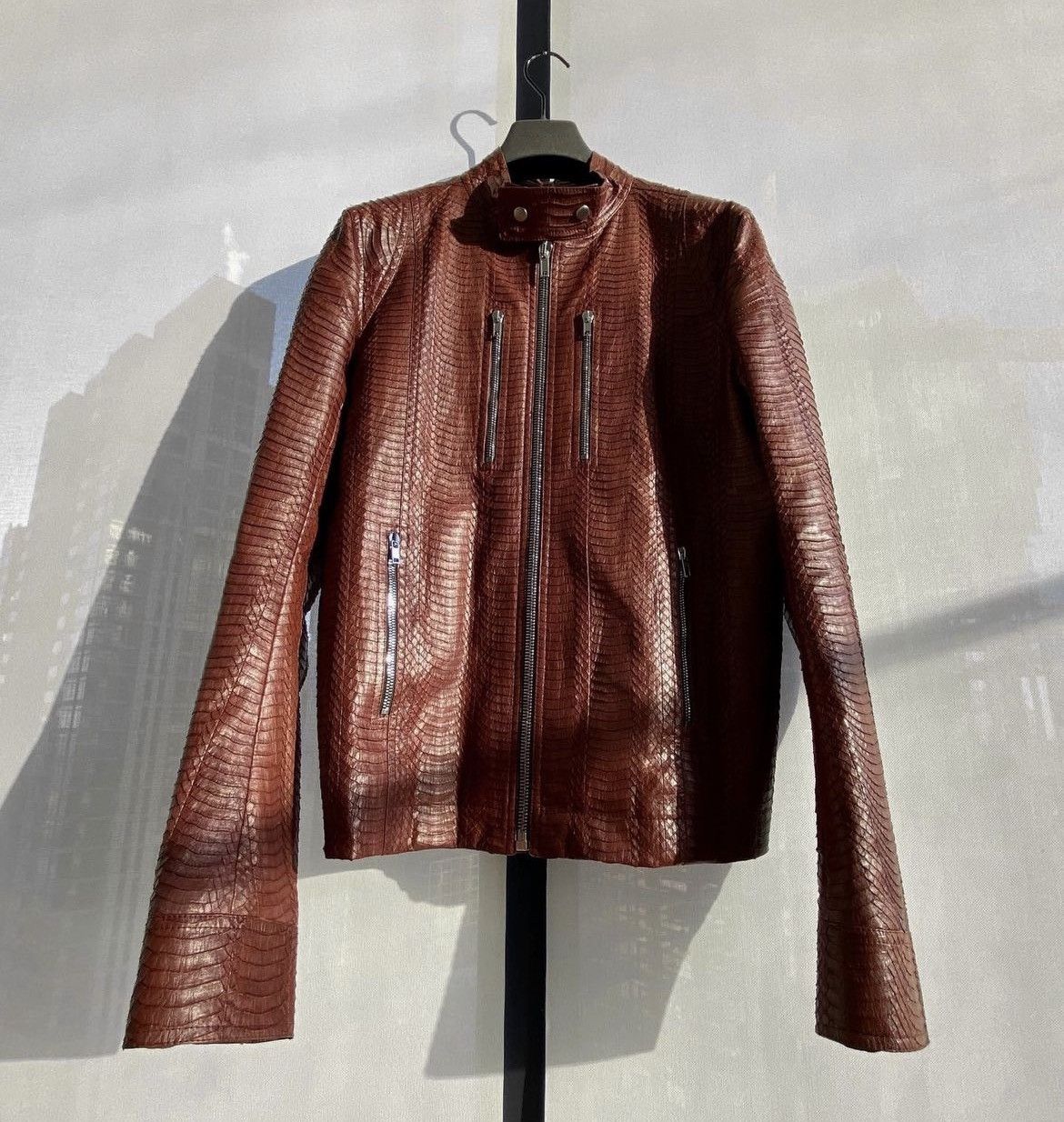 Rick Owens SS21 Phlegethon Python LES Leather Jacket | Grailed