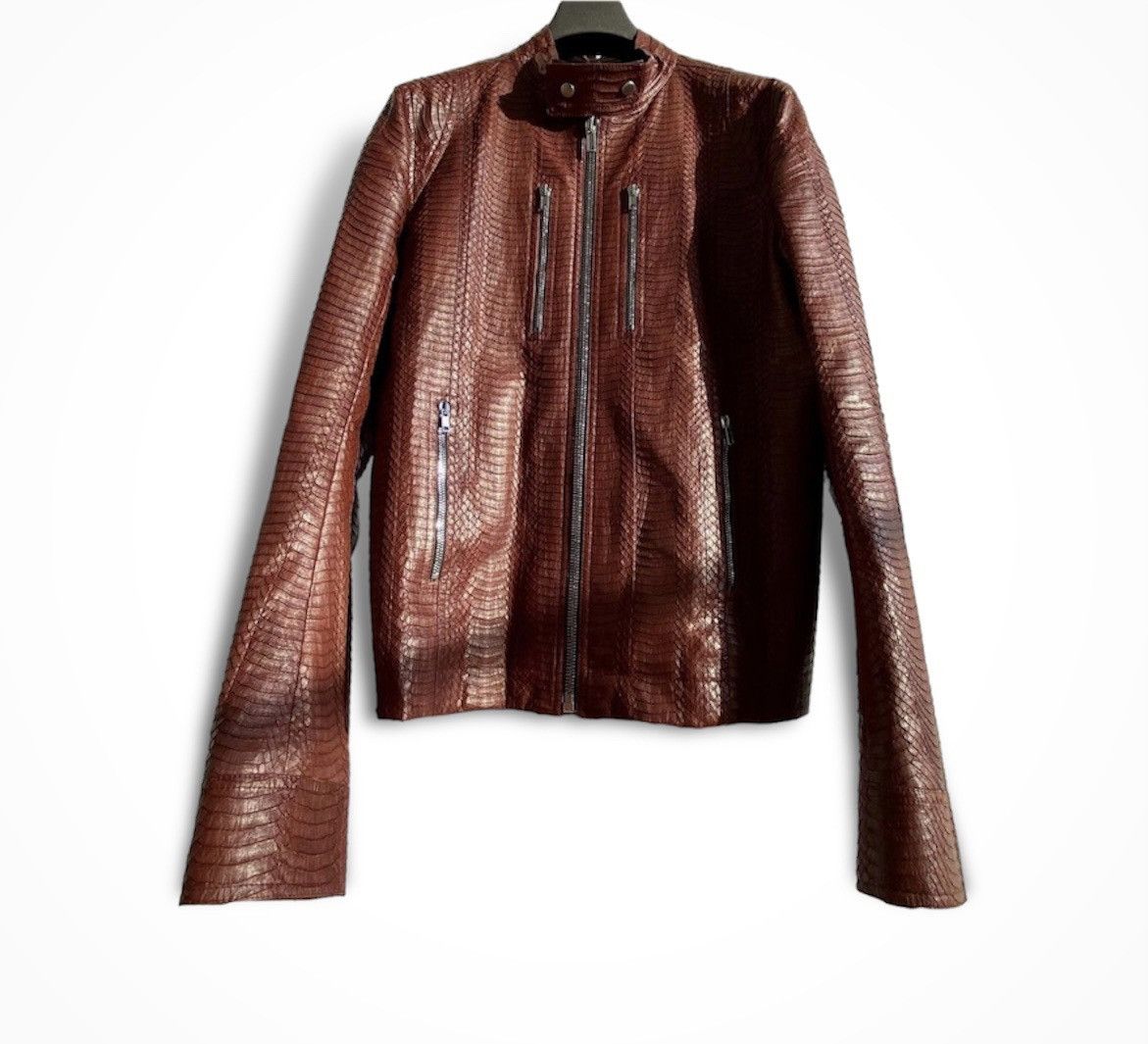 Rick Owens SS21 Phlegethon Python LES Leather Jacket | Grailed