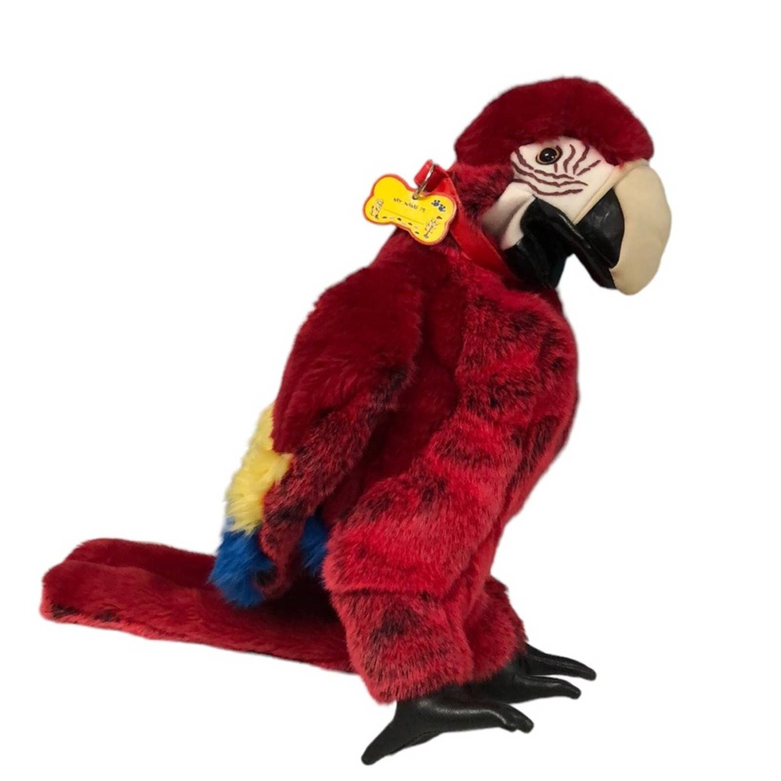 Vintage Folkmanis Scarlet Red Blue Large Macaw Bird Hand Puppet 15 ...