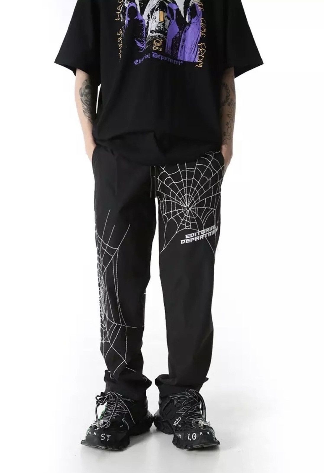 Japanese Brand × Streetwear × Vintage Nylon spider track pants | Grailed
