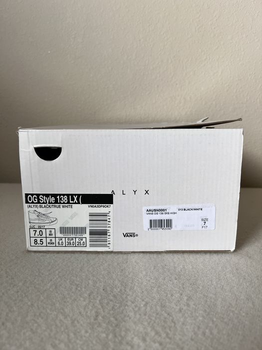 Vans 1017 Alyx 9SM Vans OG Style 138 Sk8 Hi Black White | Grailed