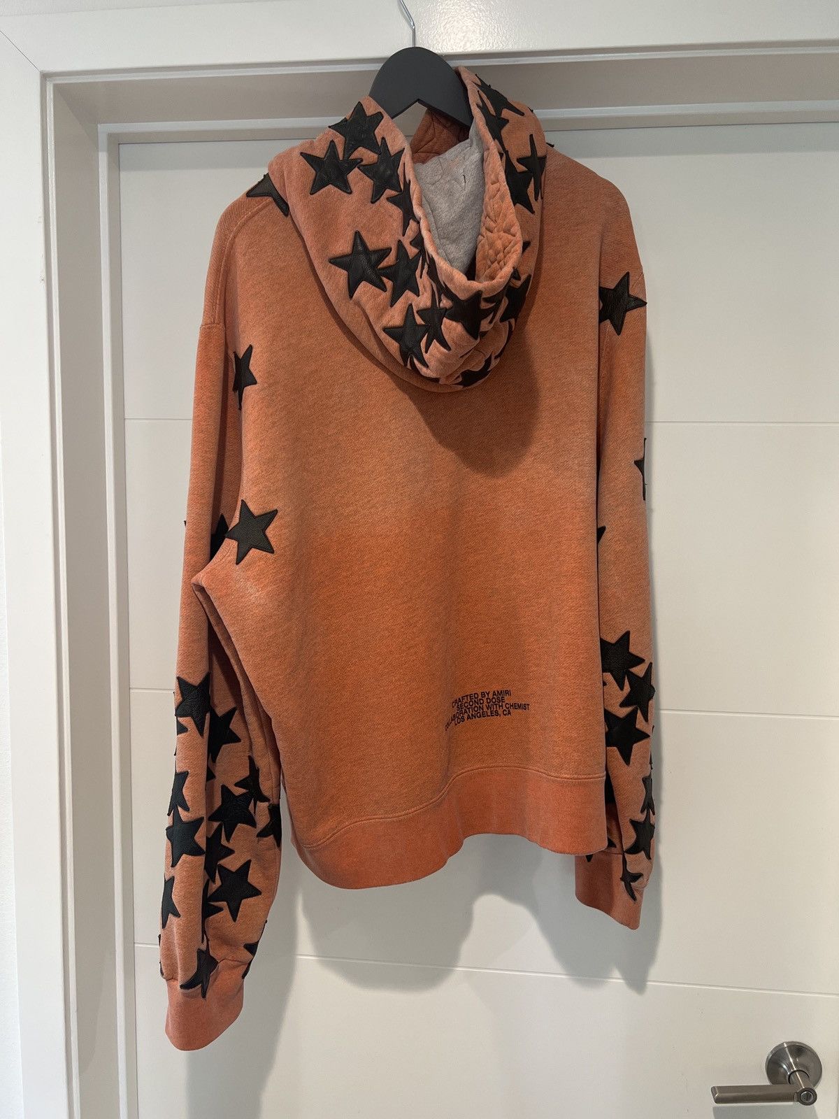 Amiri Amiri Orange Chemist Leather Star Patch Hoodie | Grailed