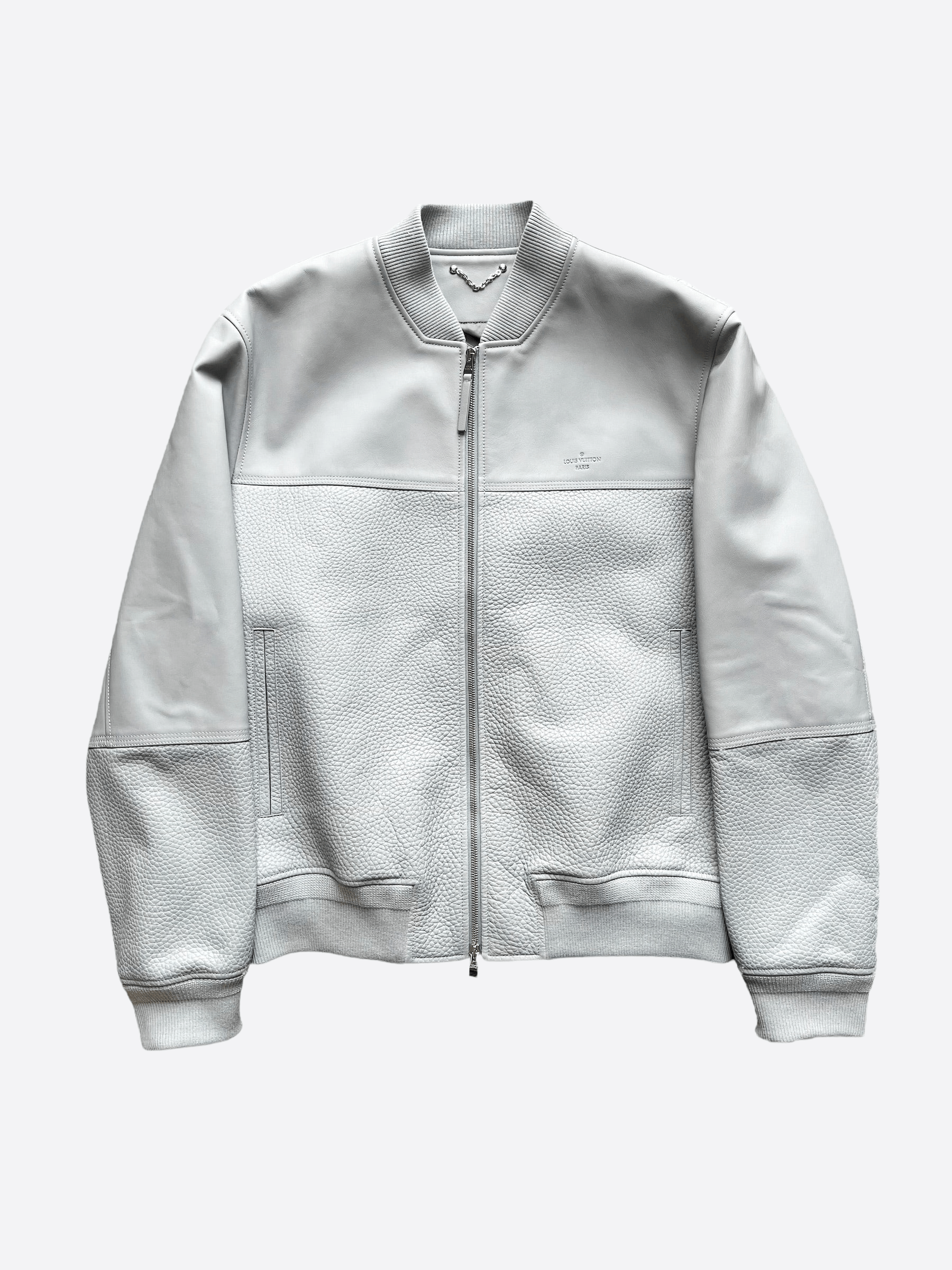 Louis Vuitton Louis Vuitton Grey Leather Jacket | Grailed