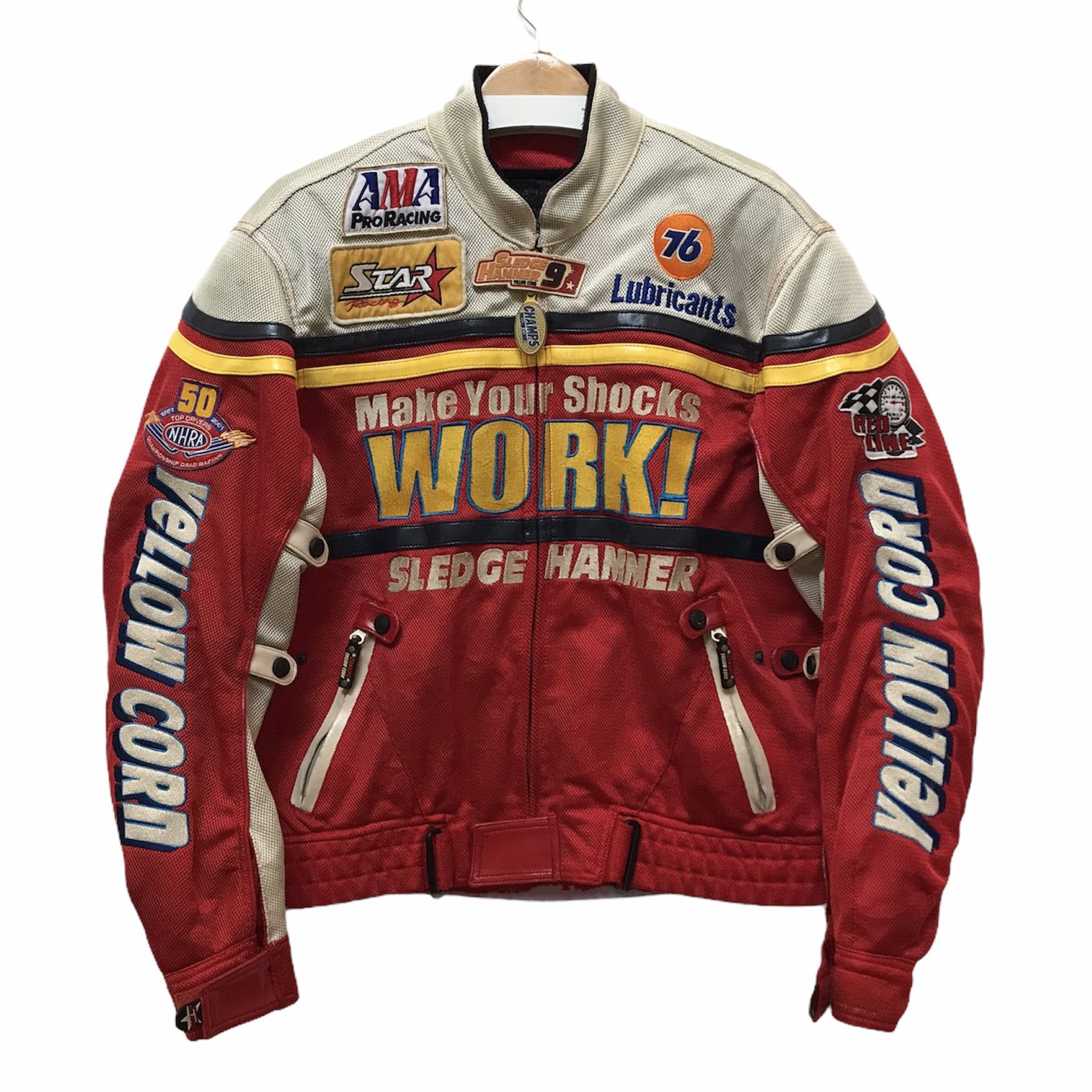 Vintage Vintage Yellow Corn 76 Lubricants NHRA Drag Racing Jacket L ...
