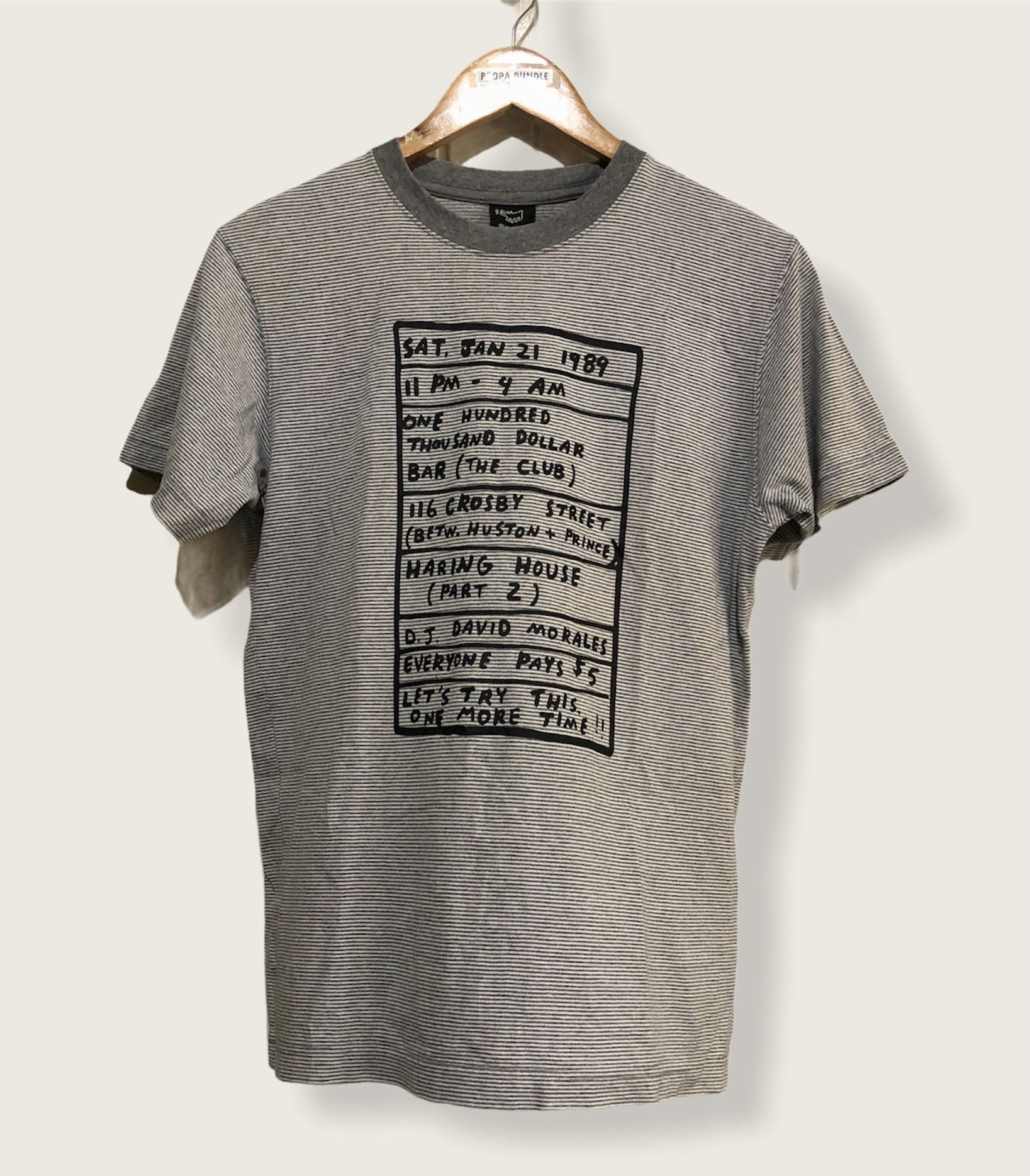 Japanese Brand Keith Haring DJ David Morales Stripe Tshirt | Grailed