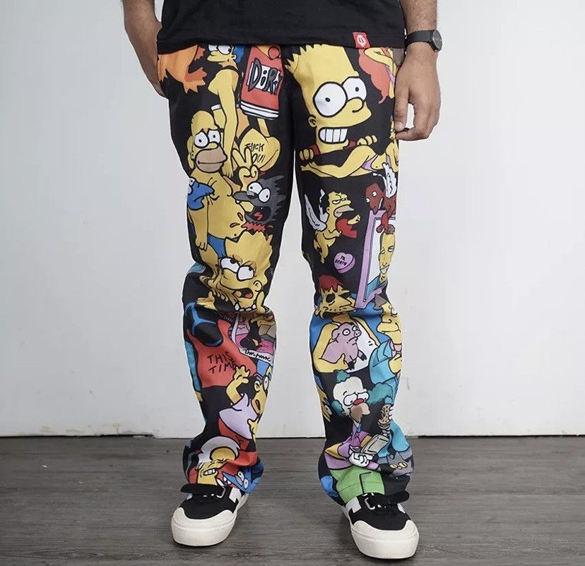Cartoon Network × The Simpsons × Vintage Longapants casual pants the ...
