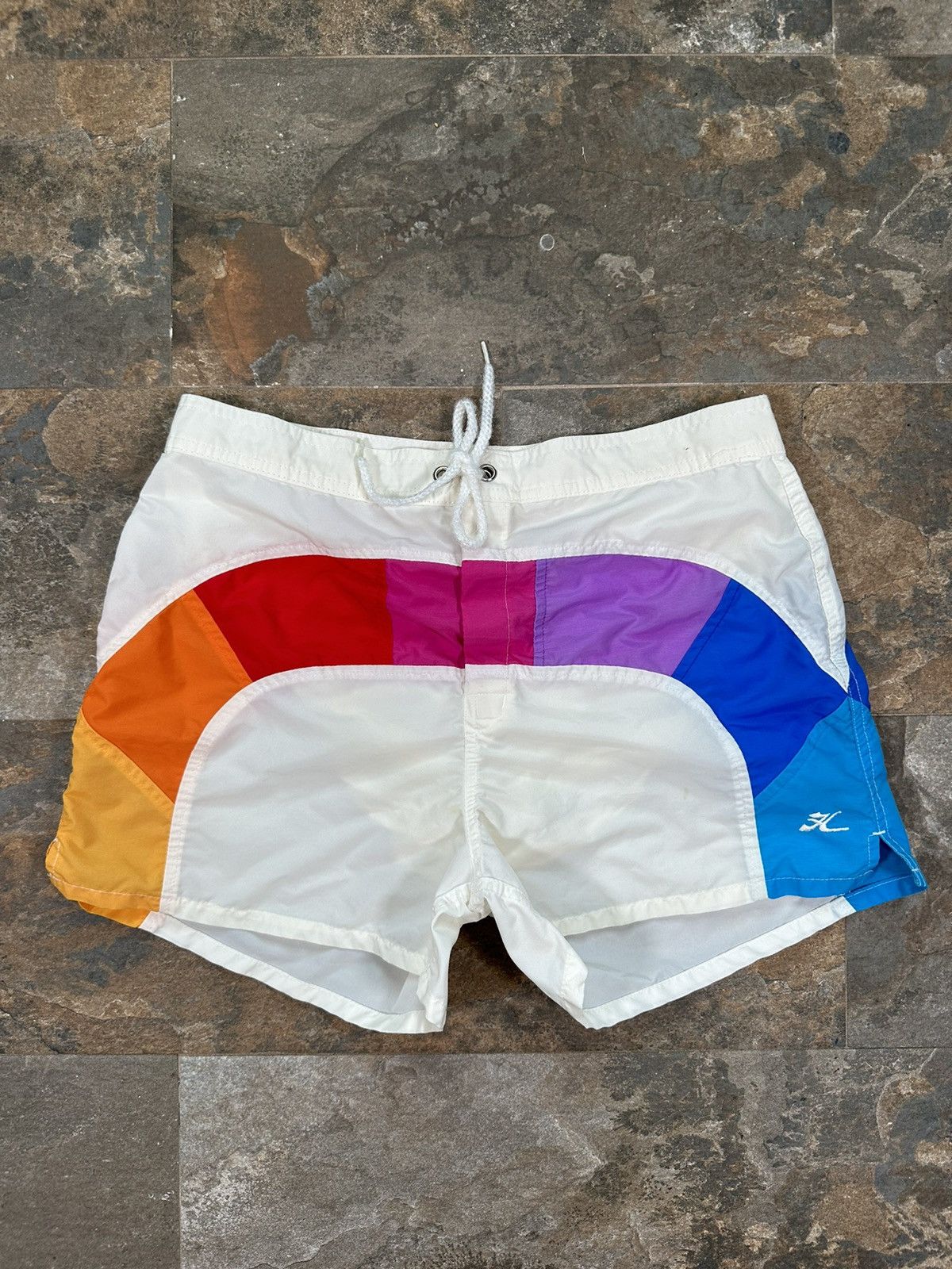 Vintage ‘80s Vintage Hobie Rainbow Surf Swim Shorts | Grailed