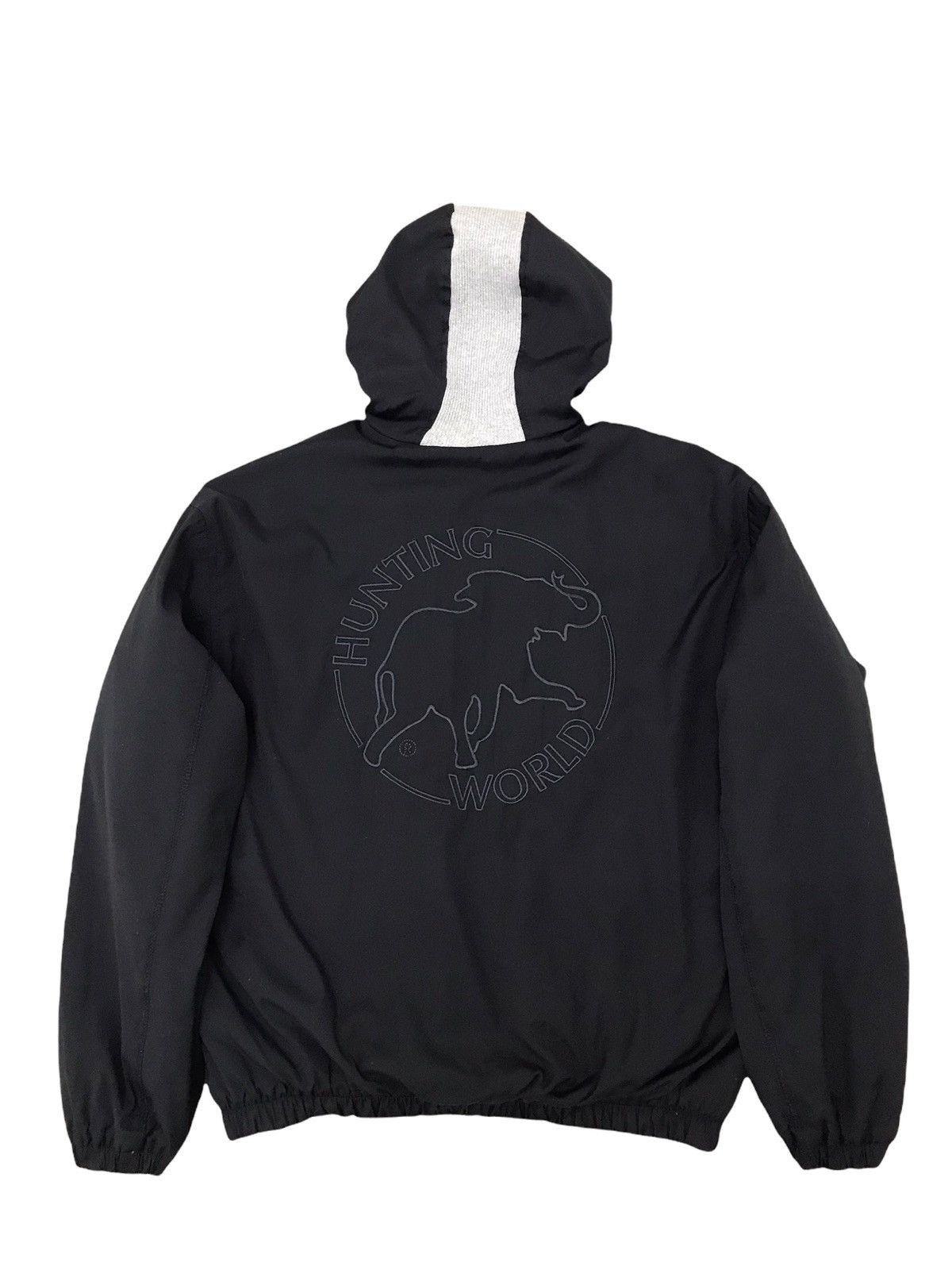 Vintage HUNTING WORLD New York Brand Big Logo Bomber Hoodie Jacket ...