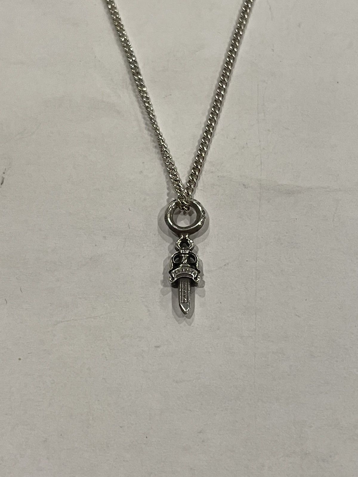 Chrome Hearts Chrome Hearts Dagger Pendant Roll Chain Necklace Silver ...