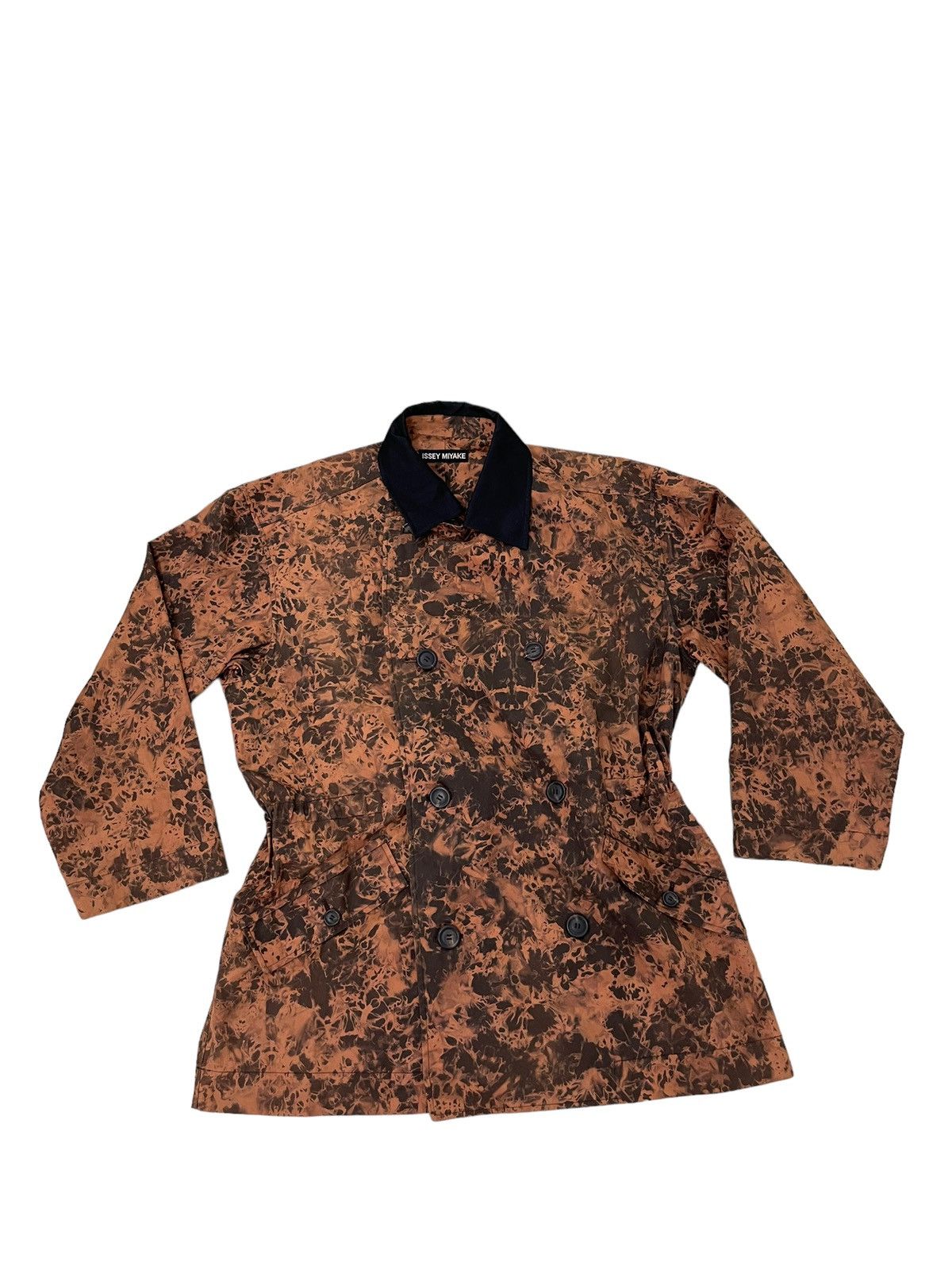 Issey Miyake Full Tie Dye Fire Issey Miyake Over Coat Double Breast 48🟩 ...