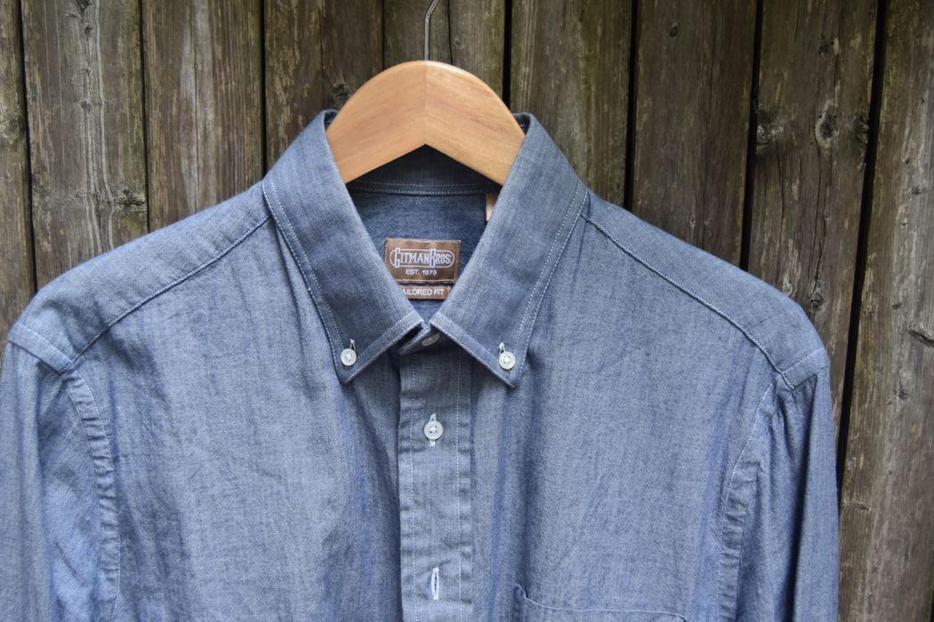 Gitman Bros. Vintage Gitman gold label tailored fit chambray shirt ...