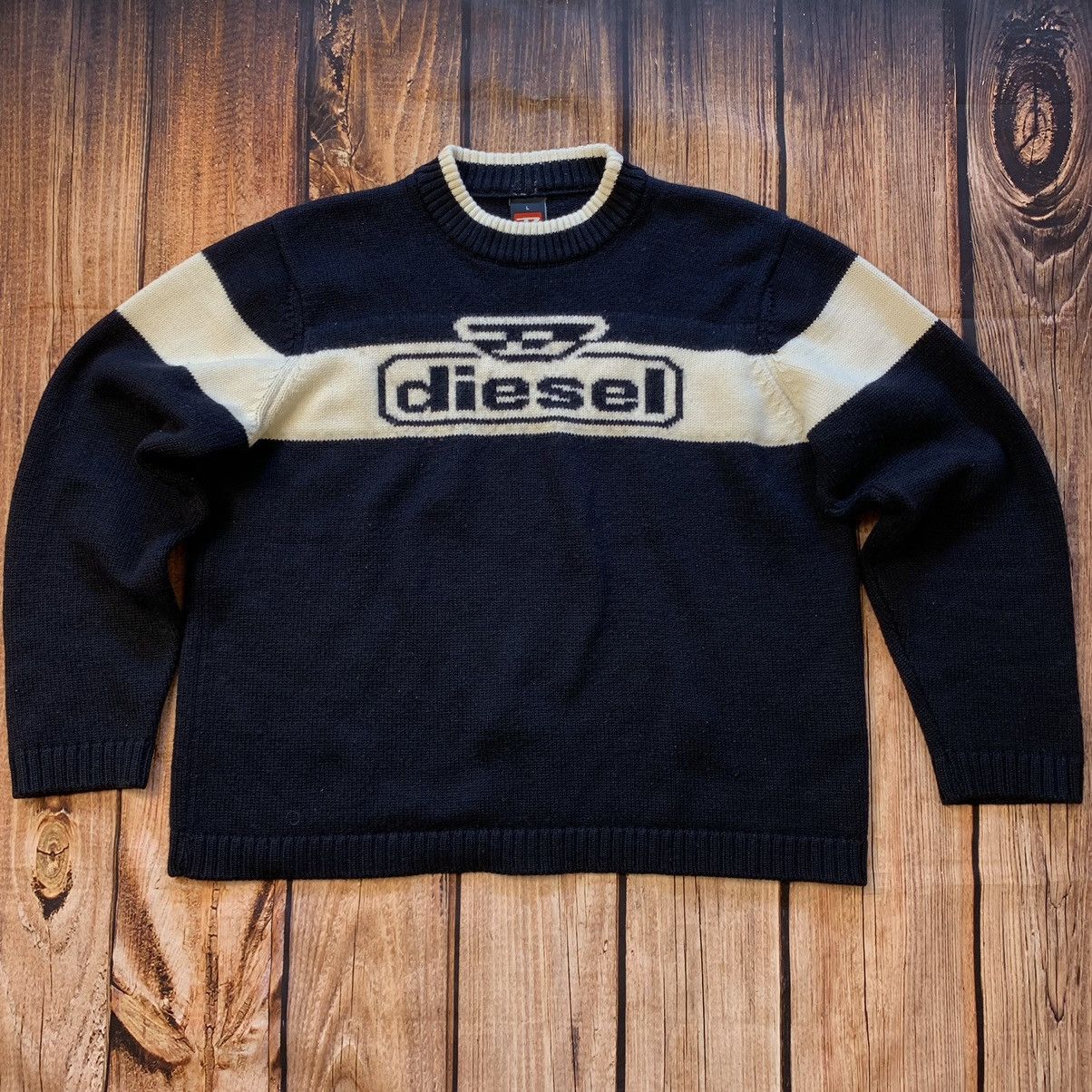 Diesel × Japanese Brand × Vintage Vintage sweater Diesel y2k big logo ...