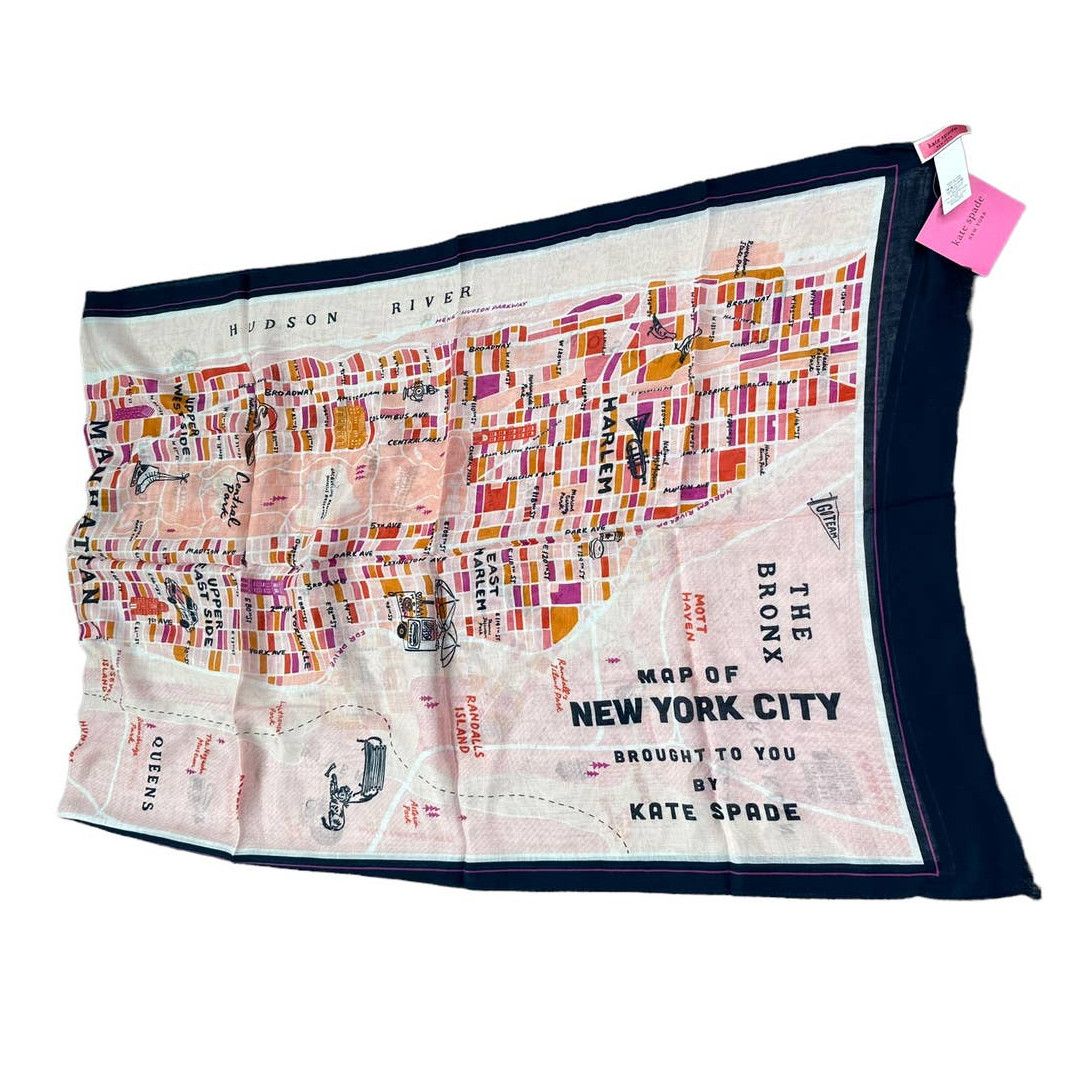 Kate Spade Kate Spade Map of NEW YORK CITY NYC Map Oblong Scarf | Grailed