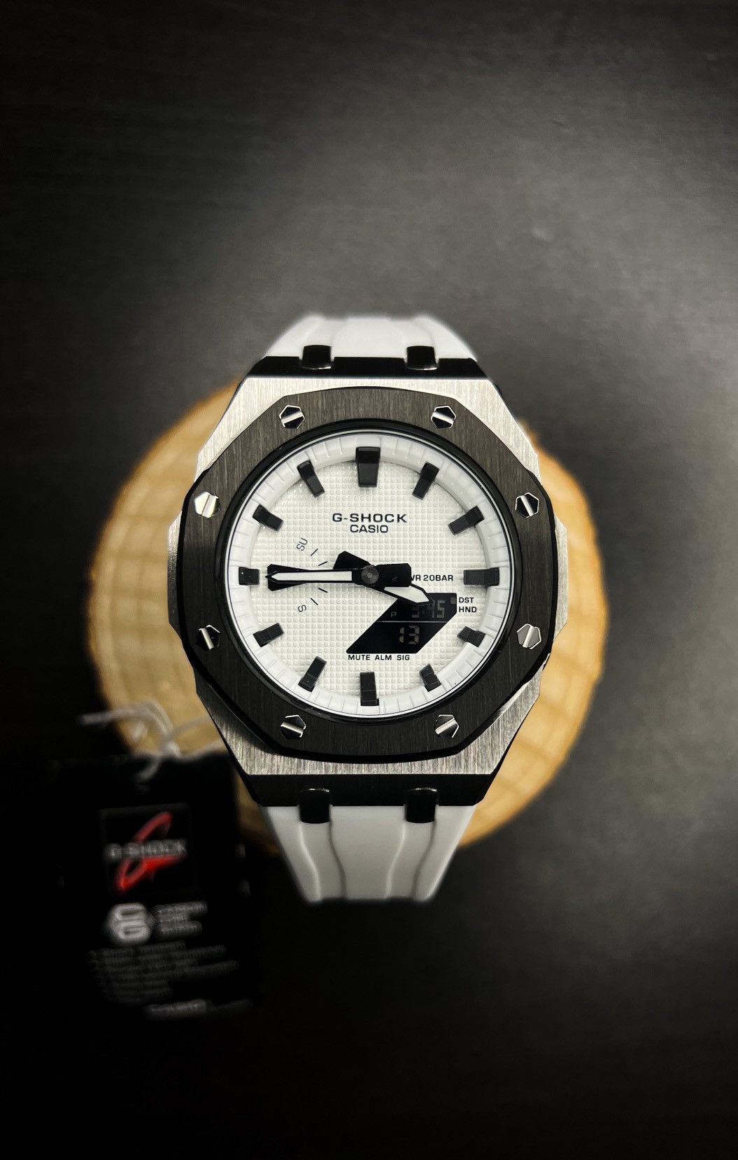 G Shock Custom G-Shock GA2100 Casioak Casio Silver Black Case Rubber ...