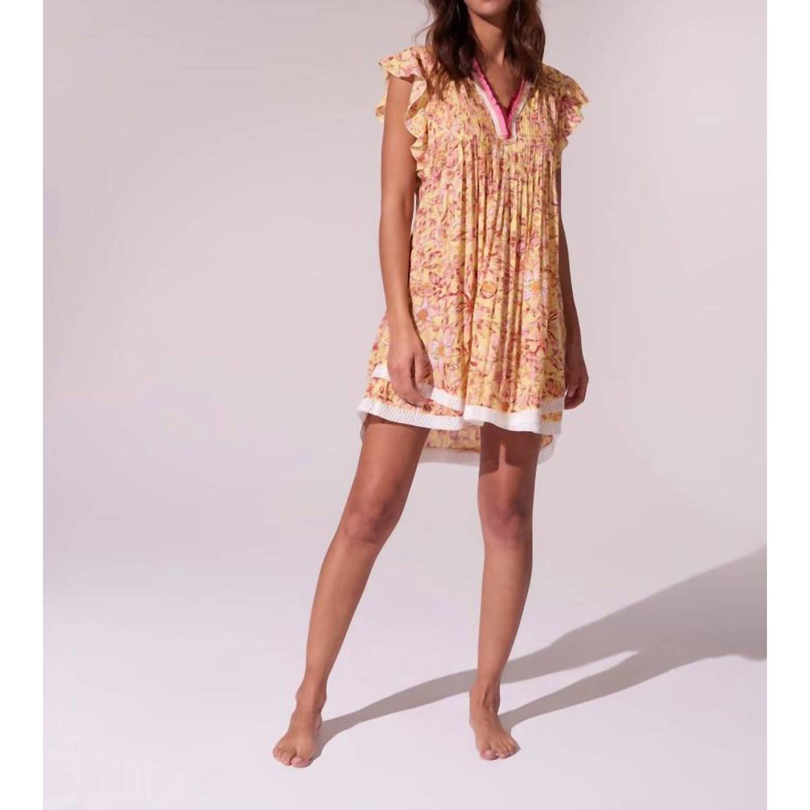 Poupette St Barth Mini Dress Sasha In Yellow Camelia | Grailed