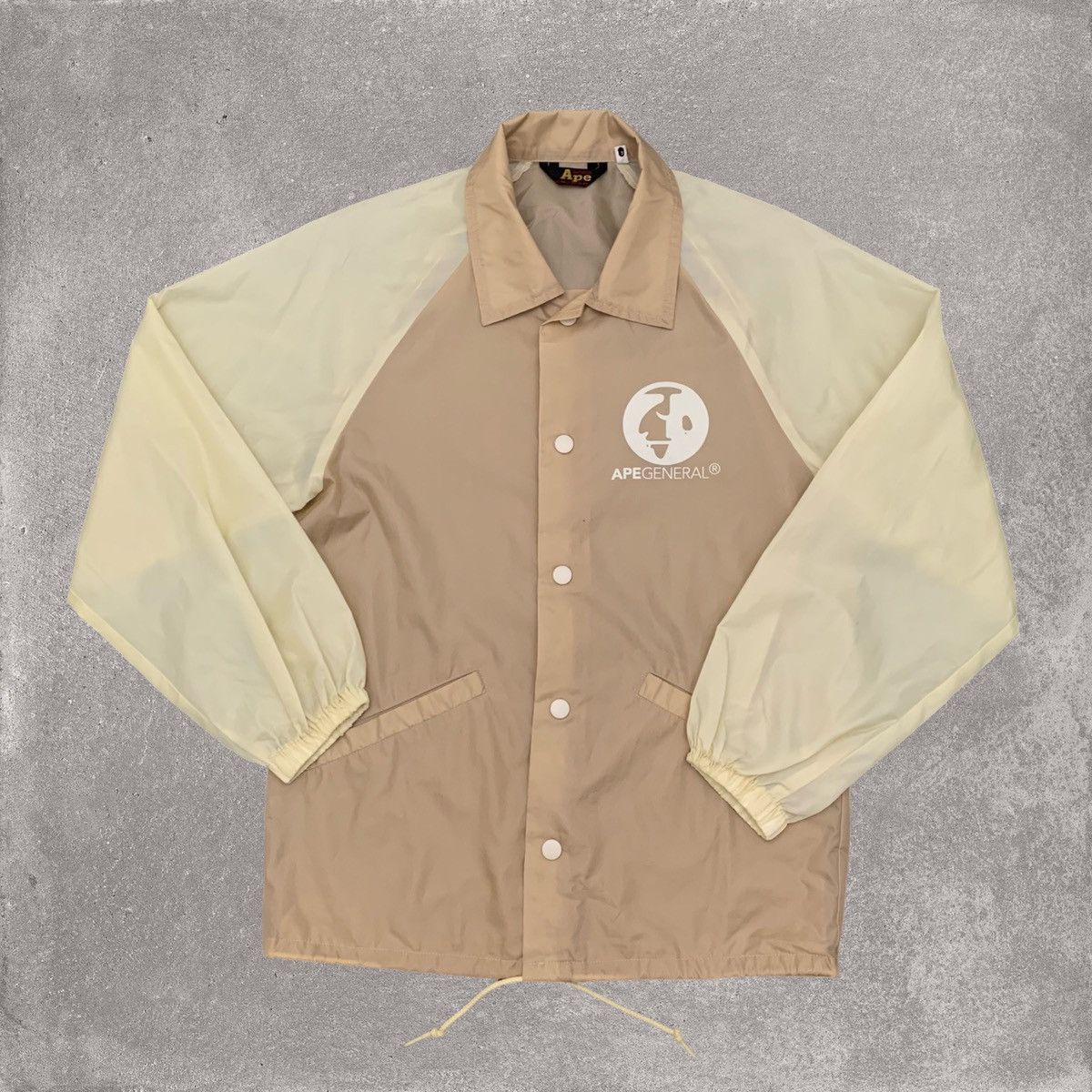 Bape Bape Ape General Small Cream Yellow Coach Jacket Vintage 90s | Grailed