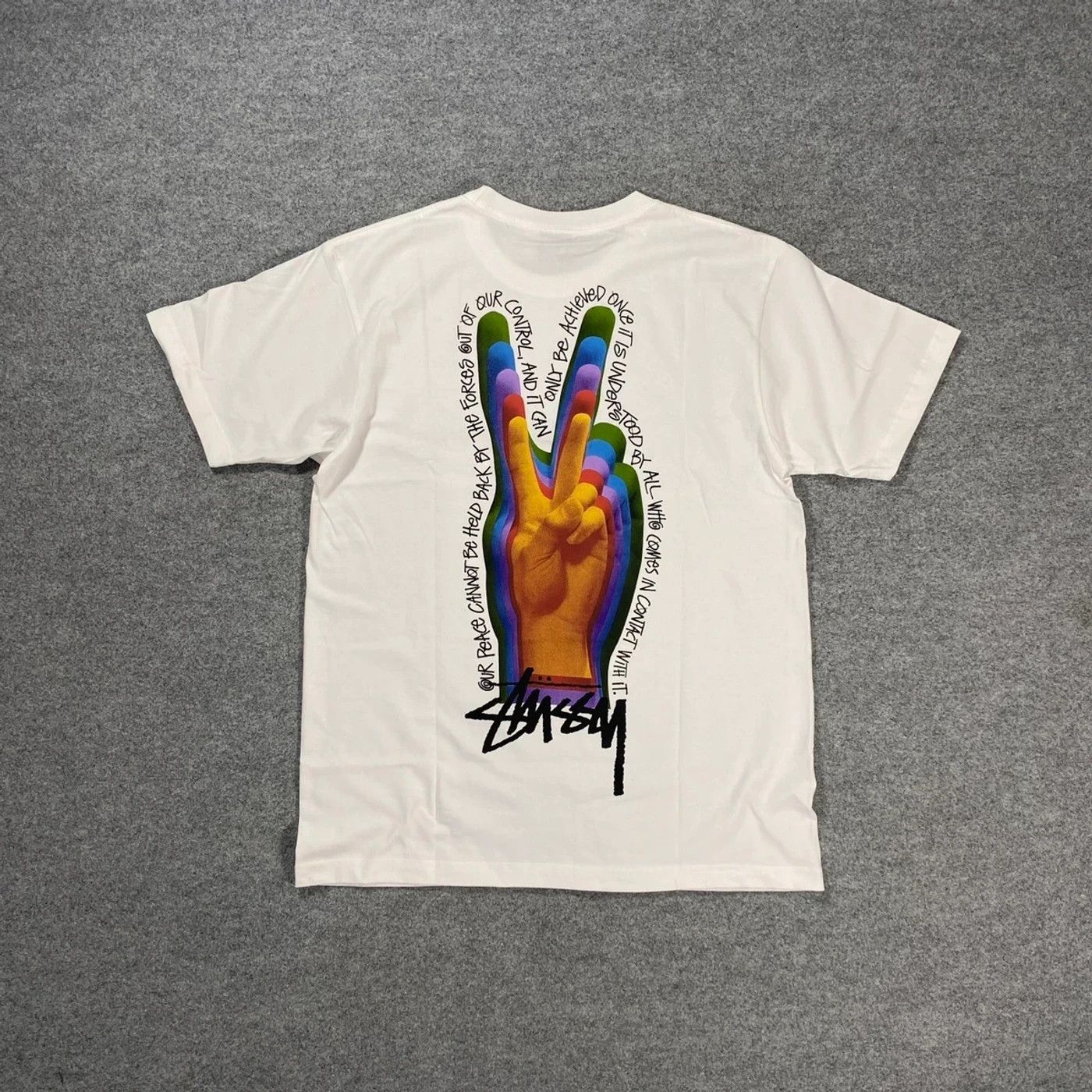Stussy STUSSY PEACE SIGN TEE WHITE - M | Grailed