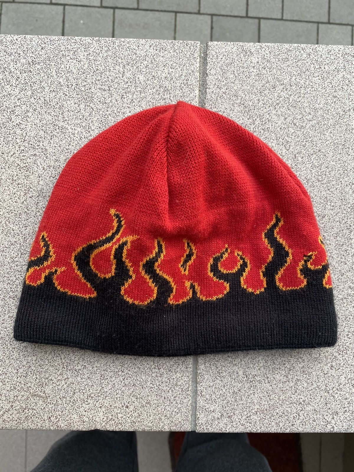 Japanese Brand × Streetwear × Vintage Vintage Y2K Flame Graphic Beanie ...