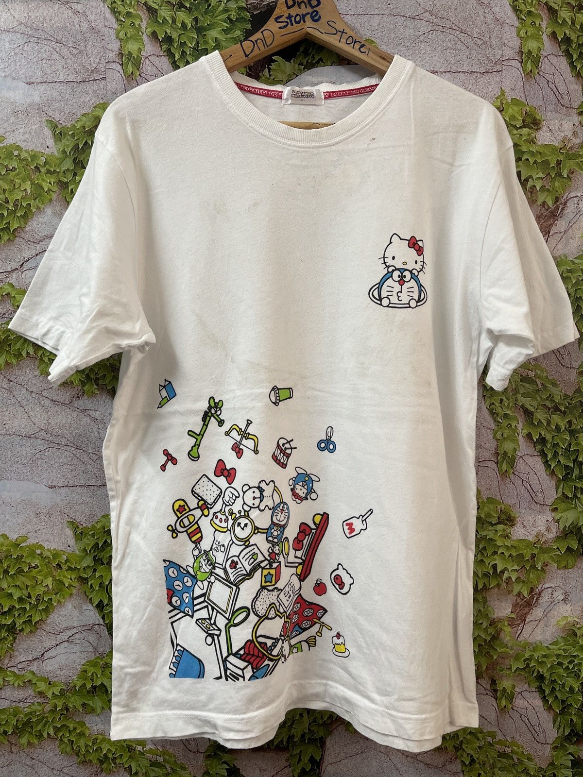 Vintage MURAKAMI DAROEMON X HELLO KITTY TEE VERY RARE | Grailed