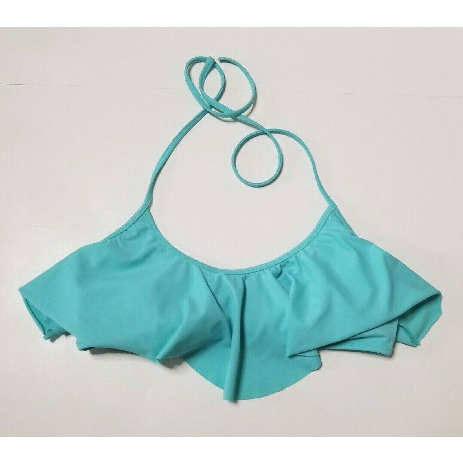 Victoria's Secret Victorias Secret Sz M Bikini Top Ruffle Layer Aqua ...