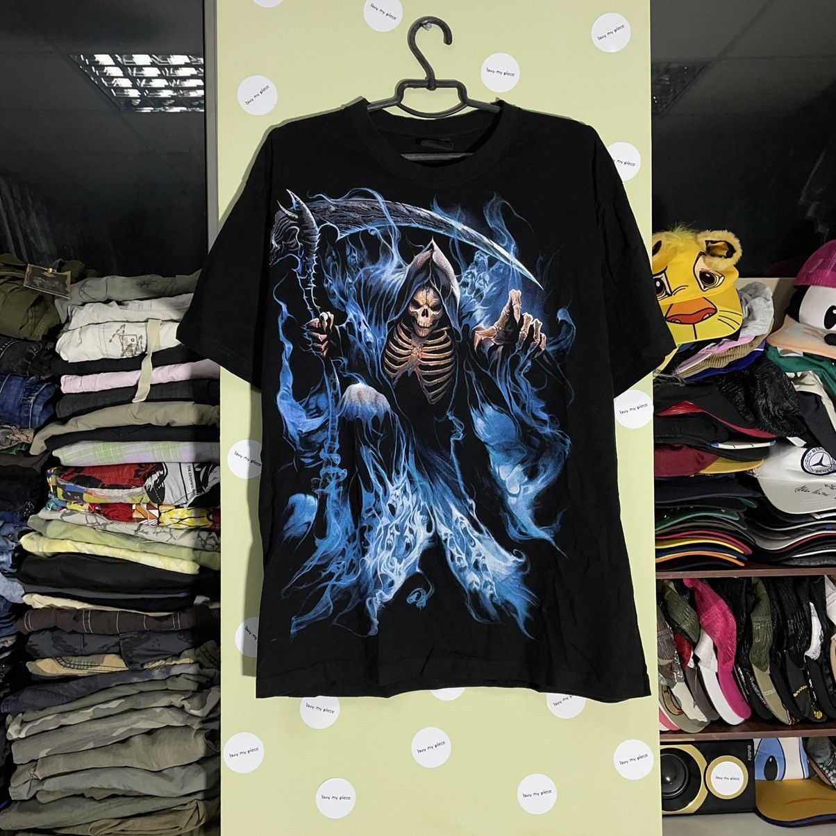 Band Tees Vintage Y2K Devil Skull Tee Horror Face Print Band Tour Rock ...