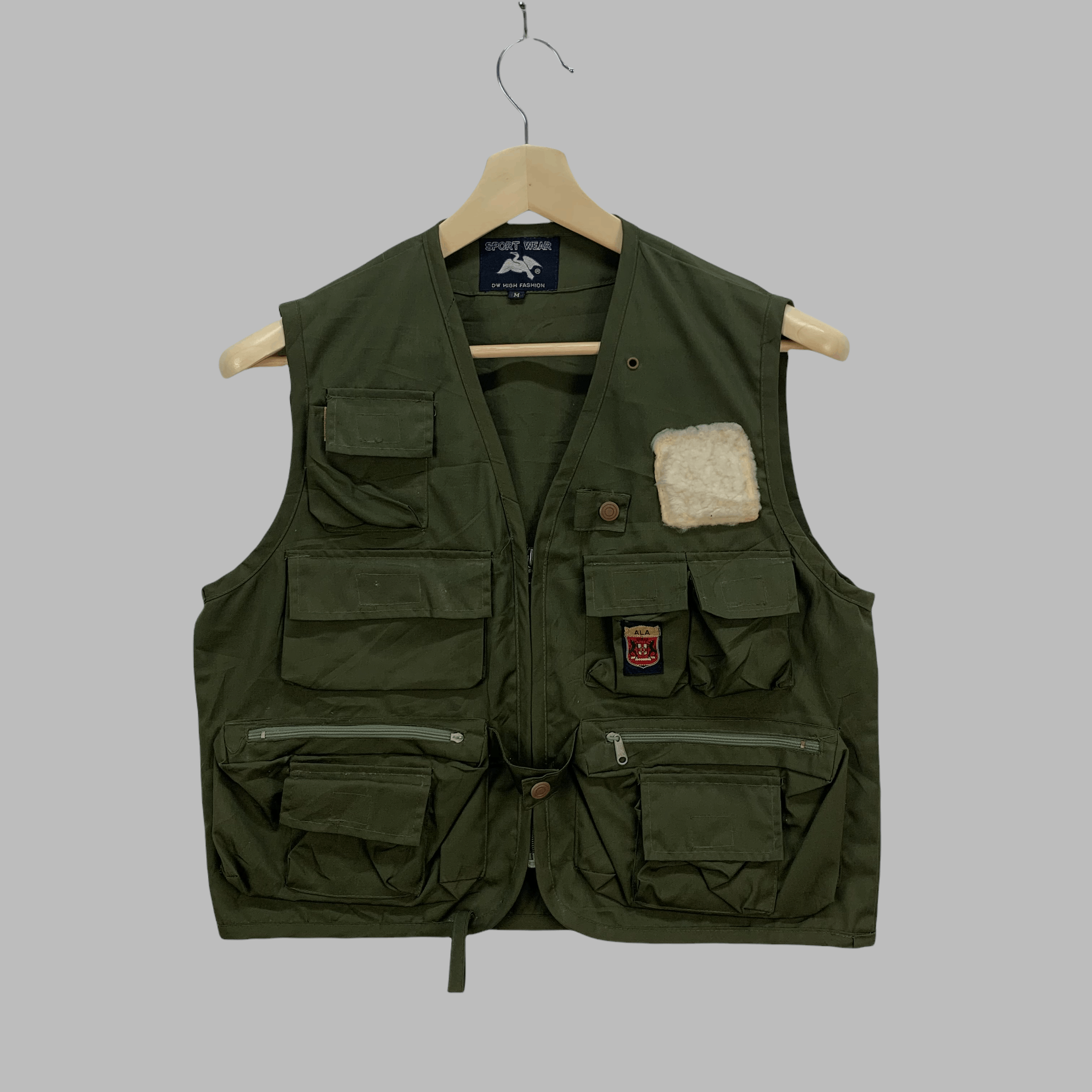 Vintage × Voodoo Tactical Vintage Multipocket Hunting Vest Green Army ...