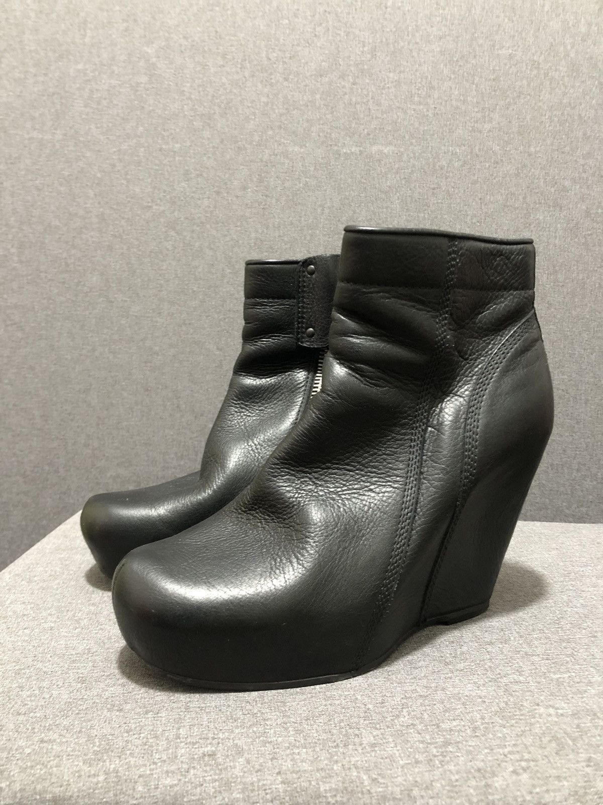 Rick Owens Rick Owens Mainline Leather Wedge Boots | Grailed