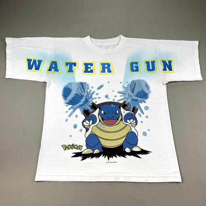 Vintage Vintage Pokemon Blastoise T-Shirt White Nintendo Water Gun ...