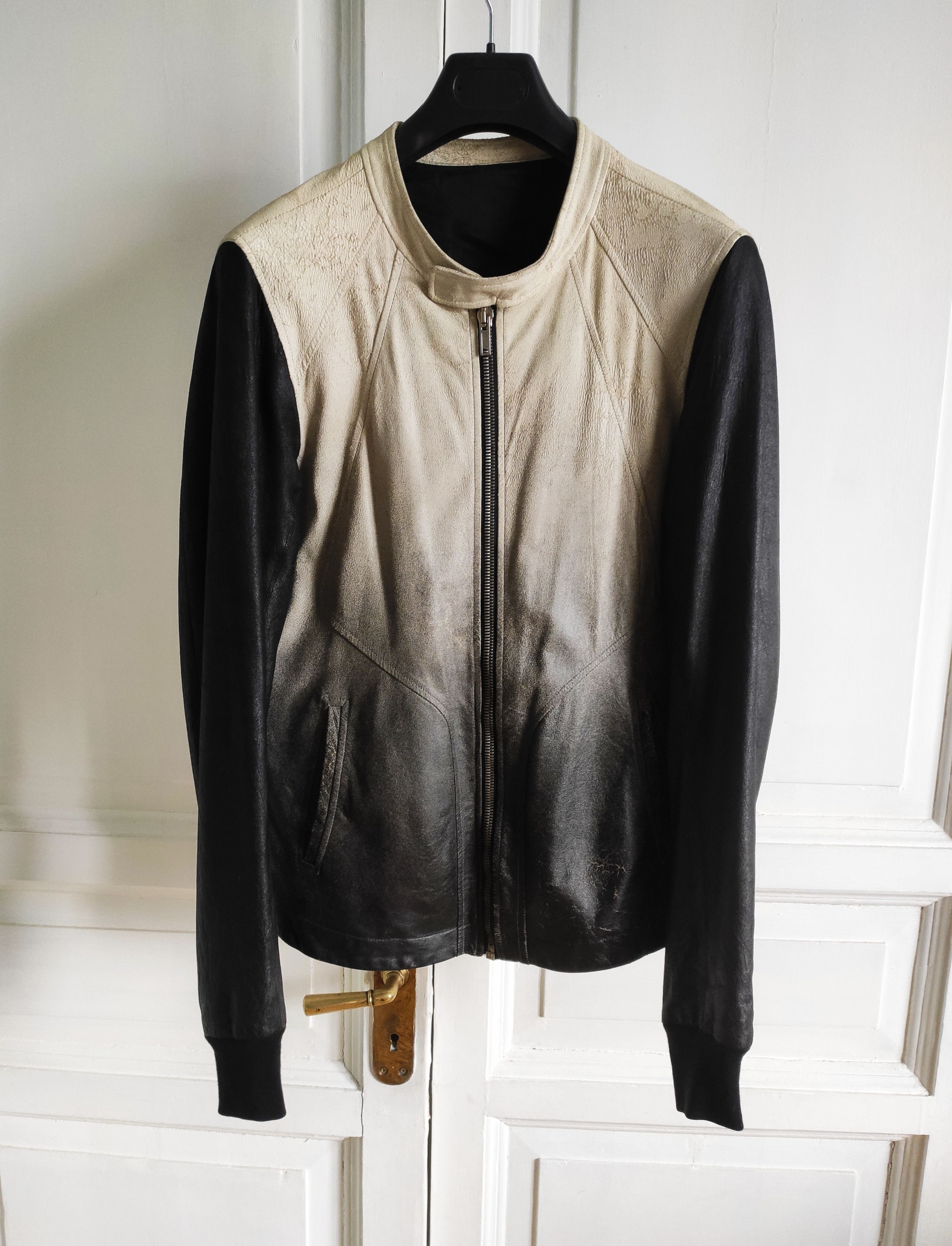 Rick Owens GRAIL! Gradient Intarsia leather jacket | Grailed