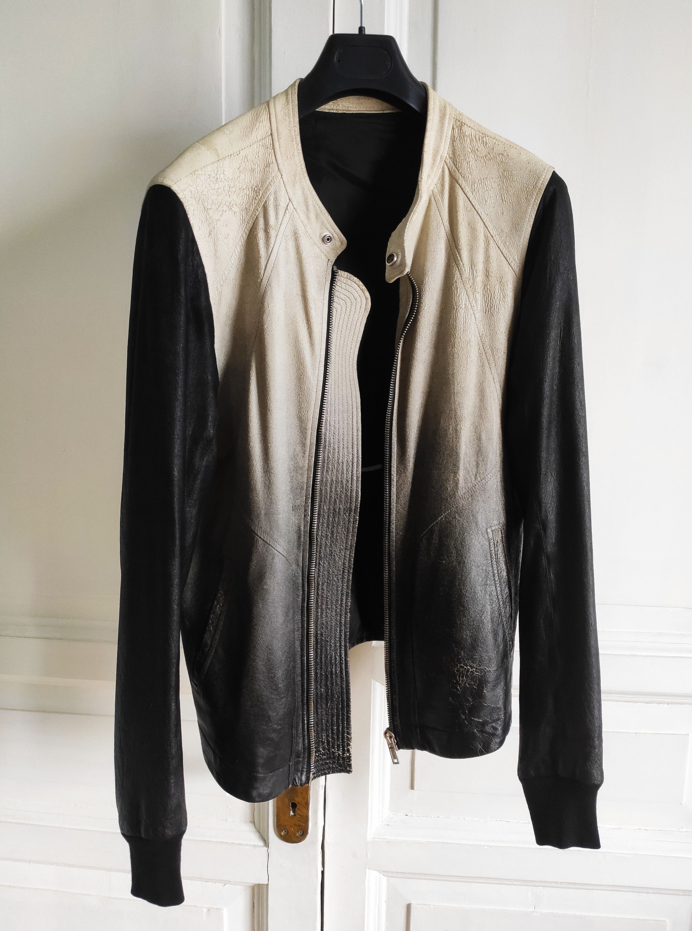 Rick Owens GRAIL! Gradient Intarsia leather jacket | Grailed