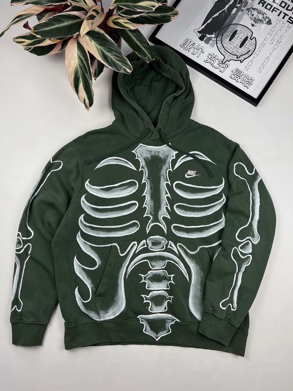 Nike vintage custom nike Skeleton Y2k sweatshirt | Grailed