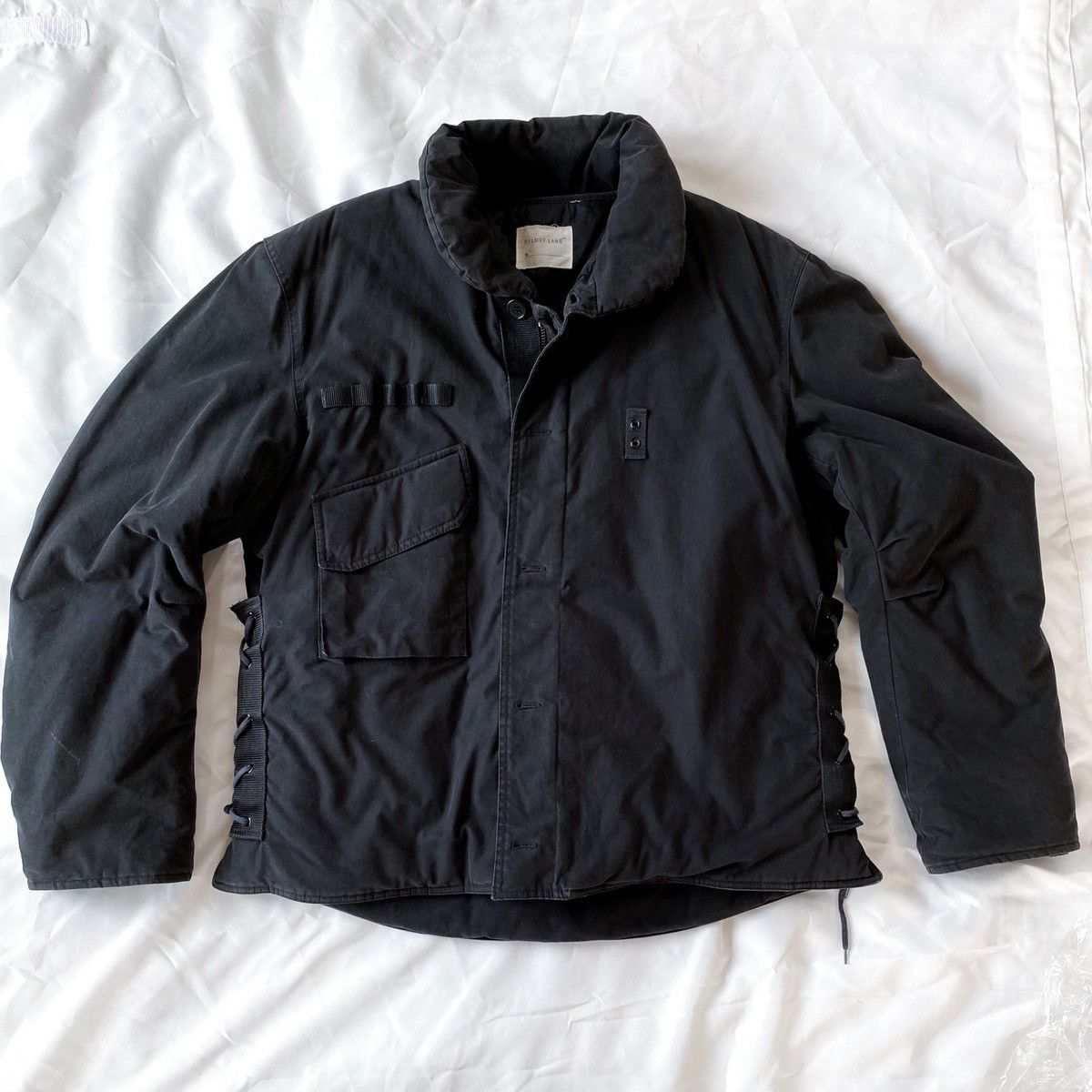 Helmut Lang HELMUT LANG BLACK MILITARY FLAK DOUBLE LAYER BONDAGE JACKET ...