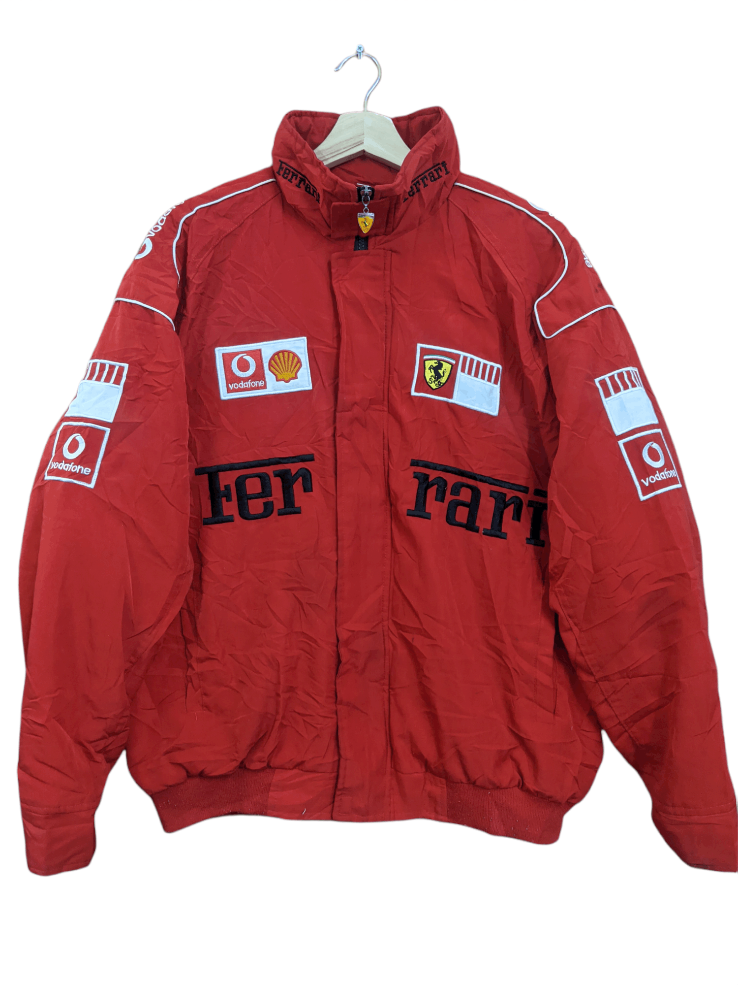 Ferrari × Formula 1 Vintage Ferari Vodafone Bomber Puffer Jacket | Grailed
