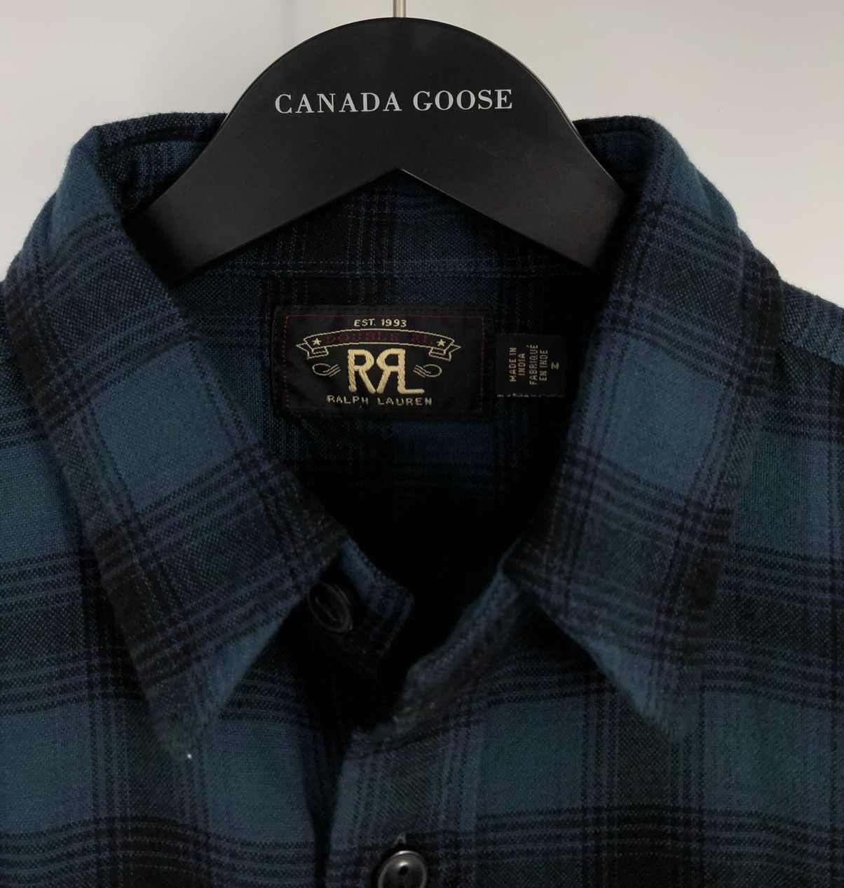 RRL Ralph Lauren Double RL RRL Ralph Lauren Indigo Cotton Plaid Work ...