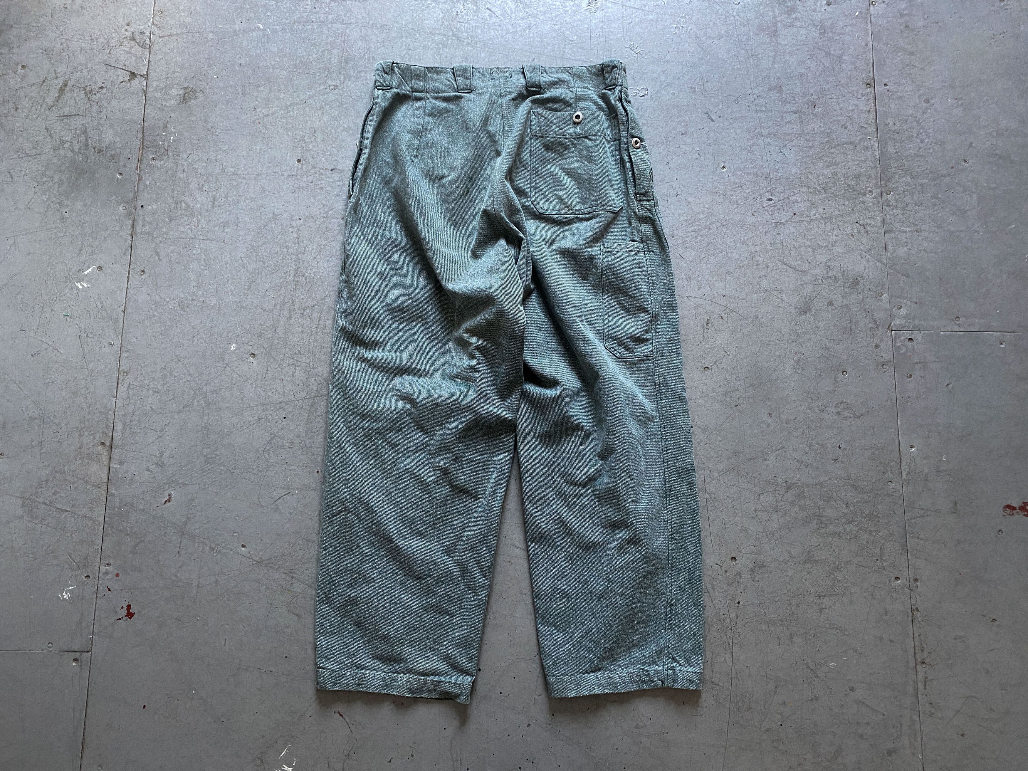 Vintage 60s Vintage Swiss Army Salt Pepper Denim Work Pants Trousers ...