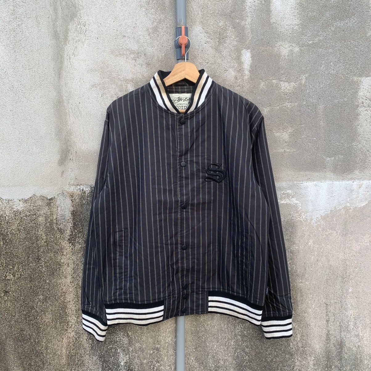 Streetwear × Stussy × Varsity Jacket Stussy Authentic Gear Striped ...