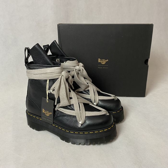 Rick Owens RICK OWENS x DR. MARTENS 1460 PENTAGRAM JUMBO LACE BOOTS ...