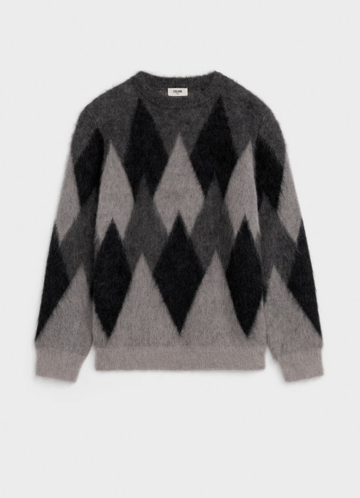 Celine FW19 Runway Argyle Mohair Knit Sweater | Grailed