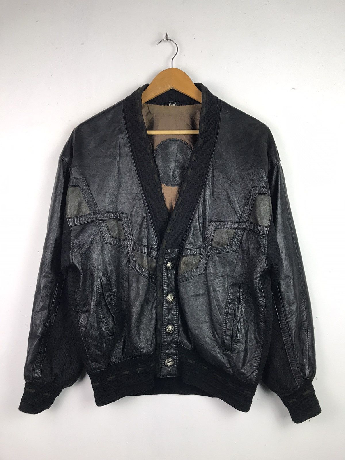 Bomber Jacket × Italian Designers × Leather Jacket Sheep Leather Rare ...