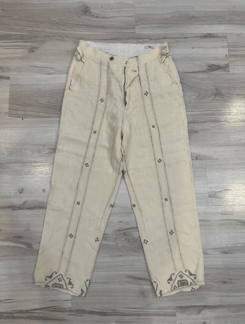 Bode emblem ladder-stitch side-tie linen trousers | Grailed