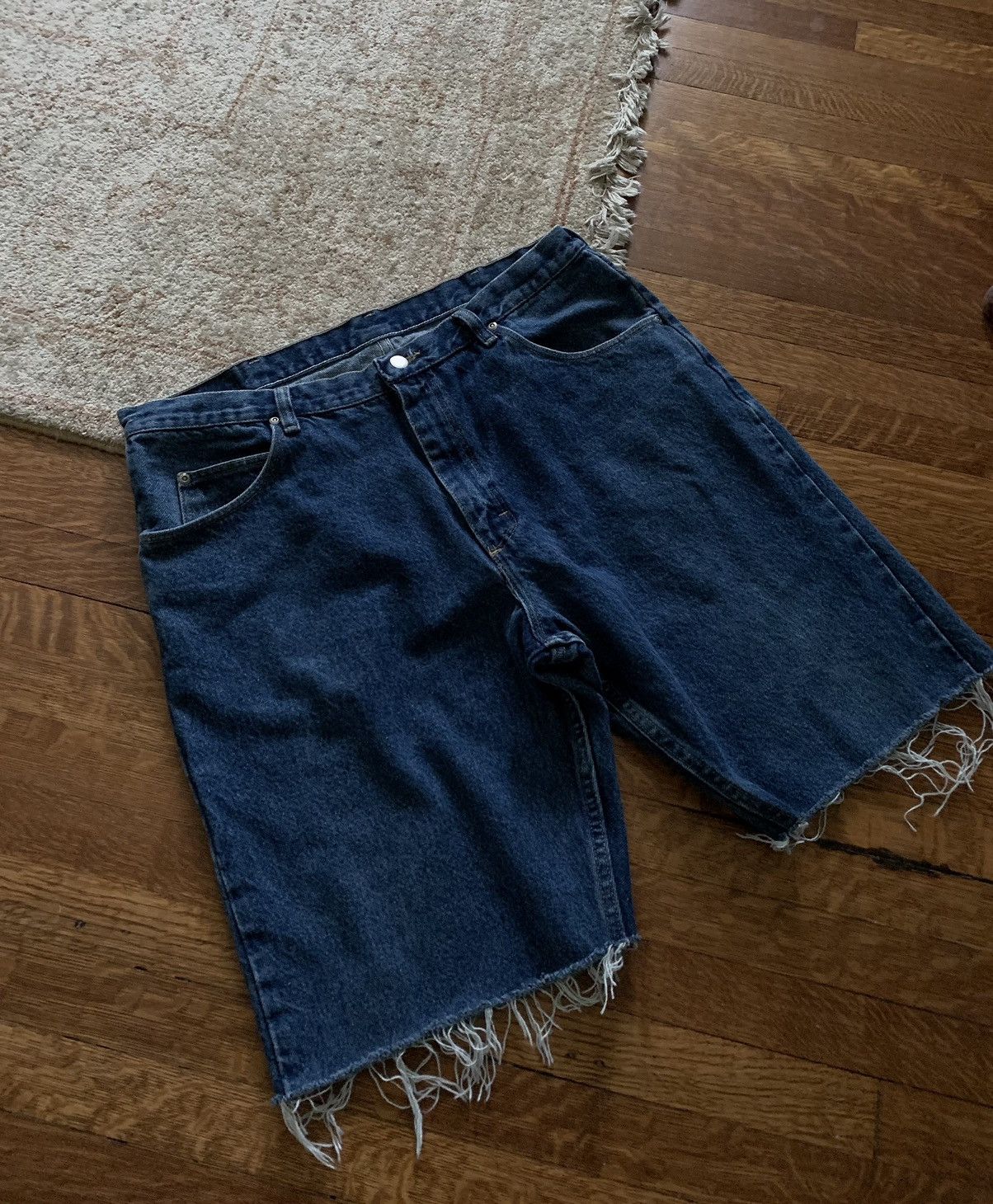 Vintage Vintage Wrangler Jorts Cut Off Jean Shorts Raw Hem Wide 36 ...