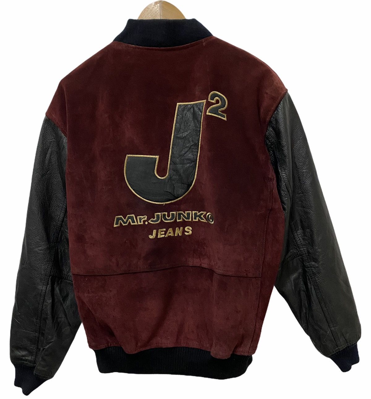 Leather Jacket × Mr. Junko × Varsity Jacket 🔥Mr.Junko J2🔥Embroidery Big ...