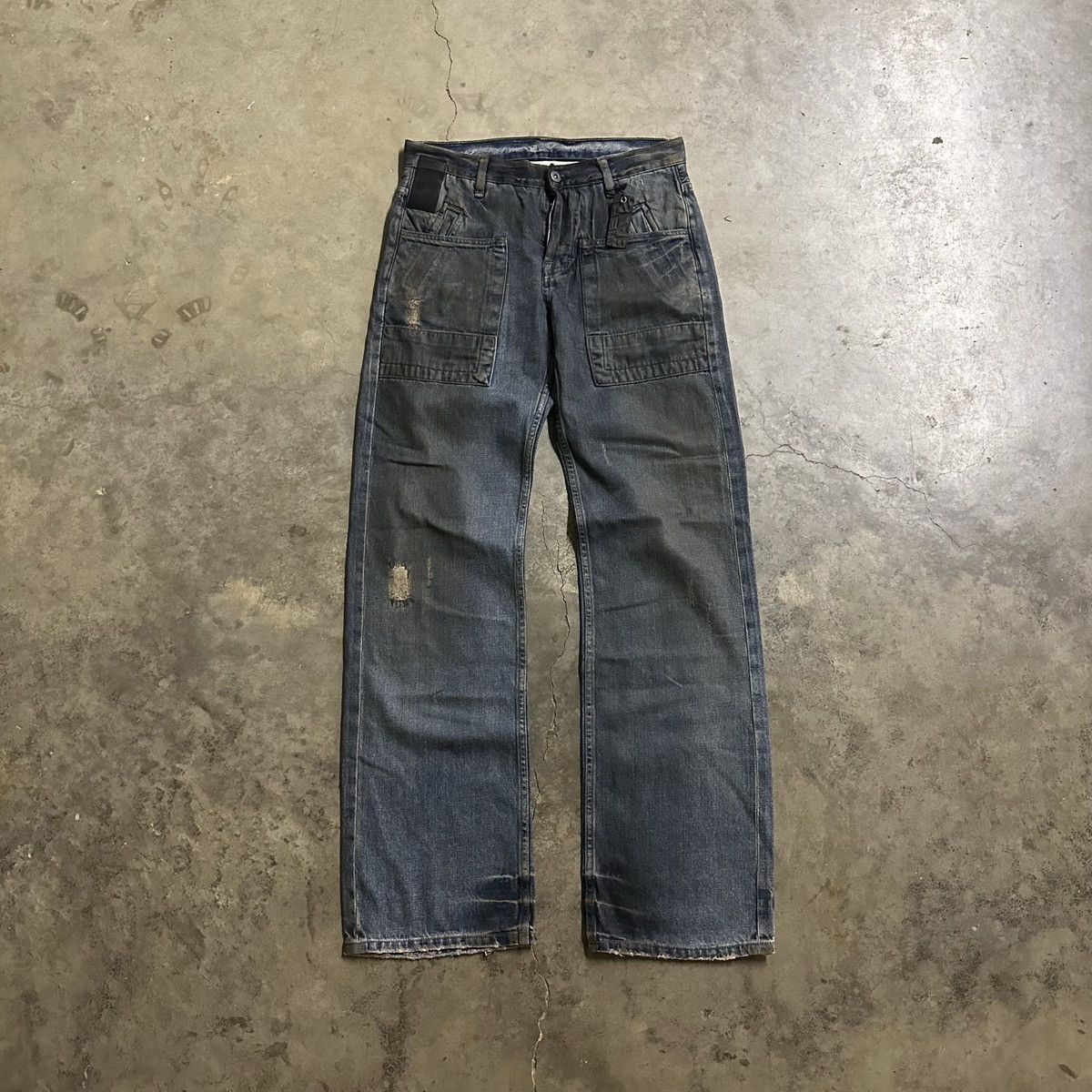 Rick Owens × Rick Owens Drkshdw Rick Owens SLAB Mudwash Denim Jeans ...