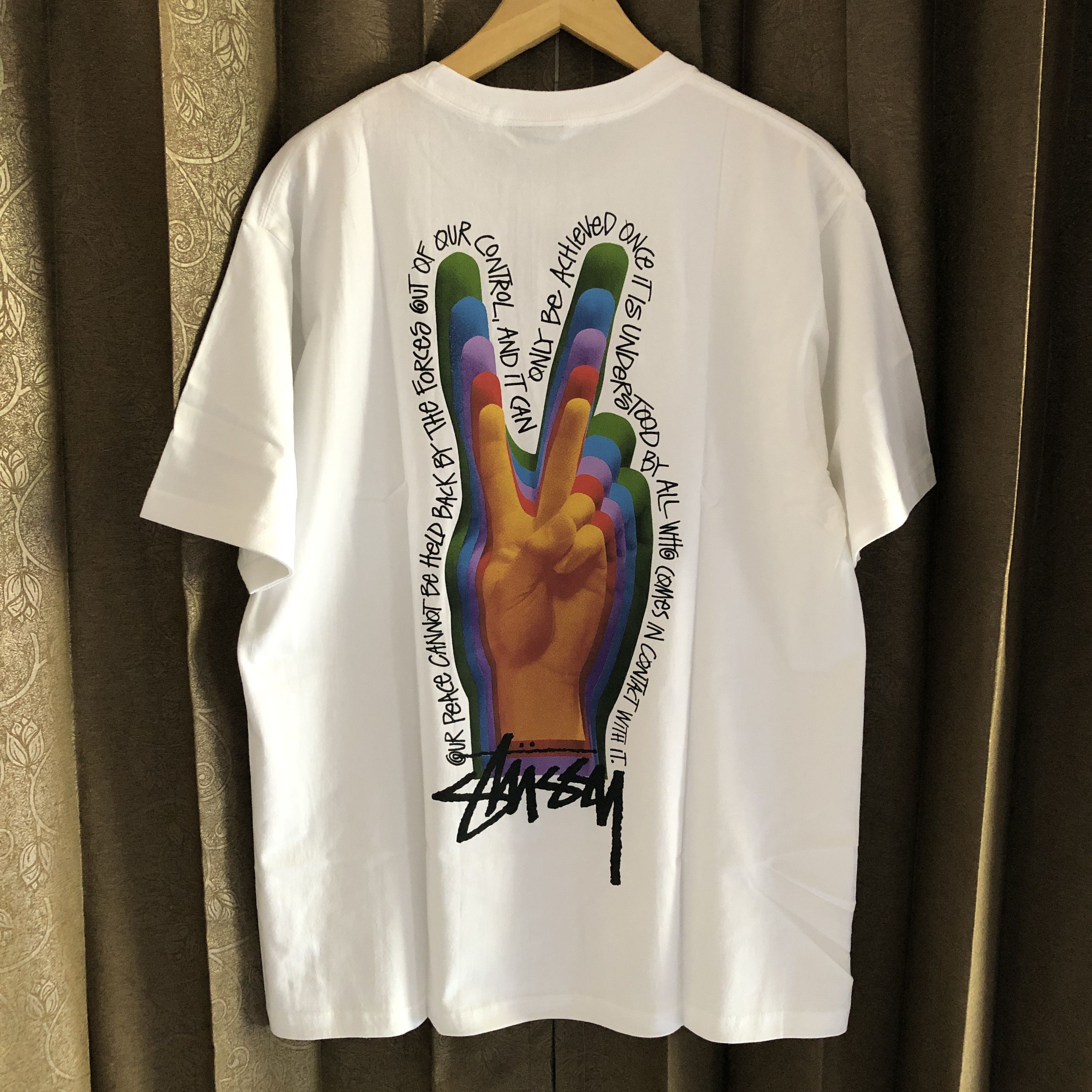 Stussy Stussy Peace Logo Sign Tee White Xlarge | Grailed
