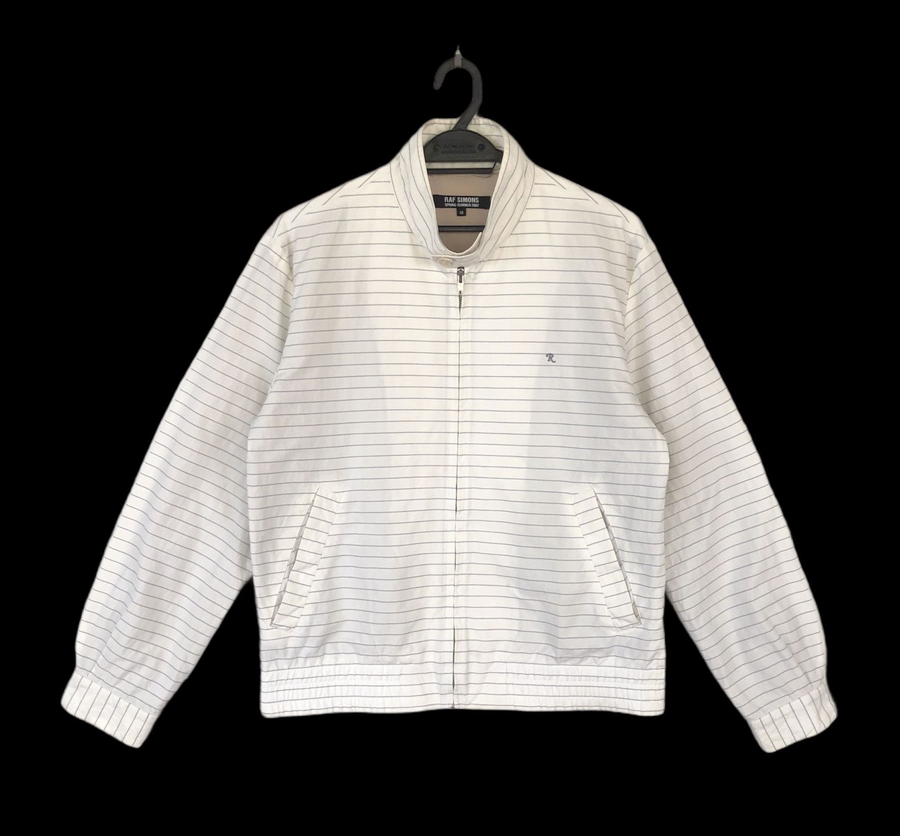 Raf Simons RARE🔥SS07 STRIPES “R” RUNWAY LIGHT JACKET MADE IN ROMANIA ...
