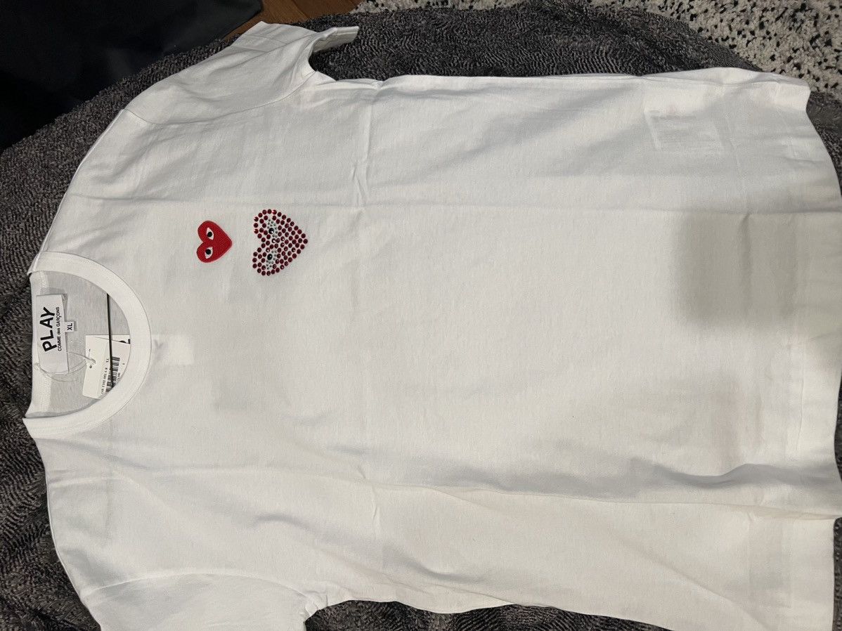 Comme Des Garcons Play Crystal CDG Play logo tee 2019 Limited Japan ...
